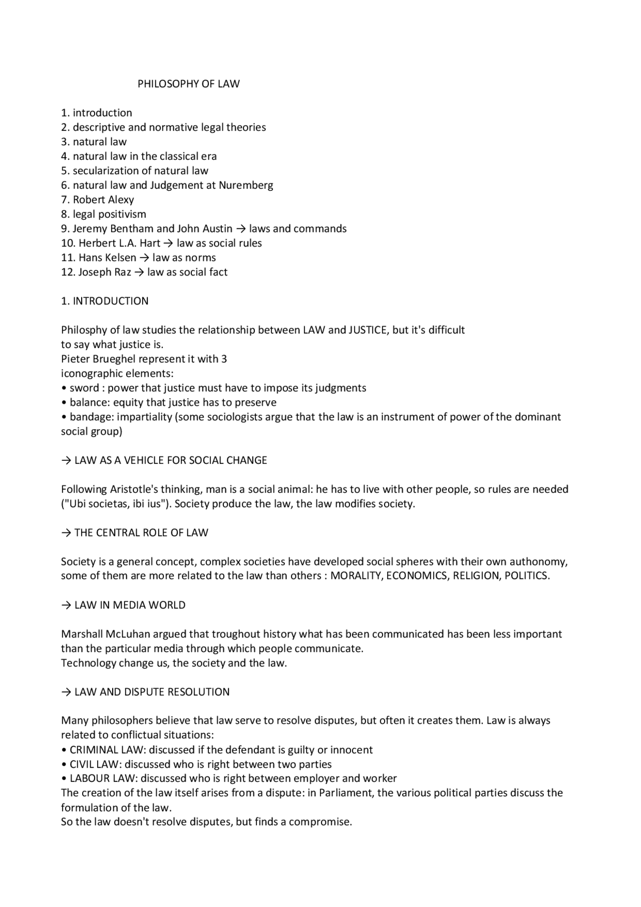 Philosophy Of Law Notes Docsity