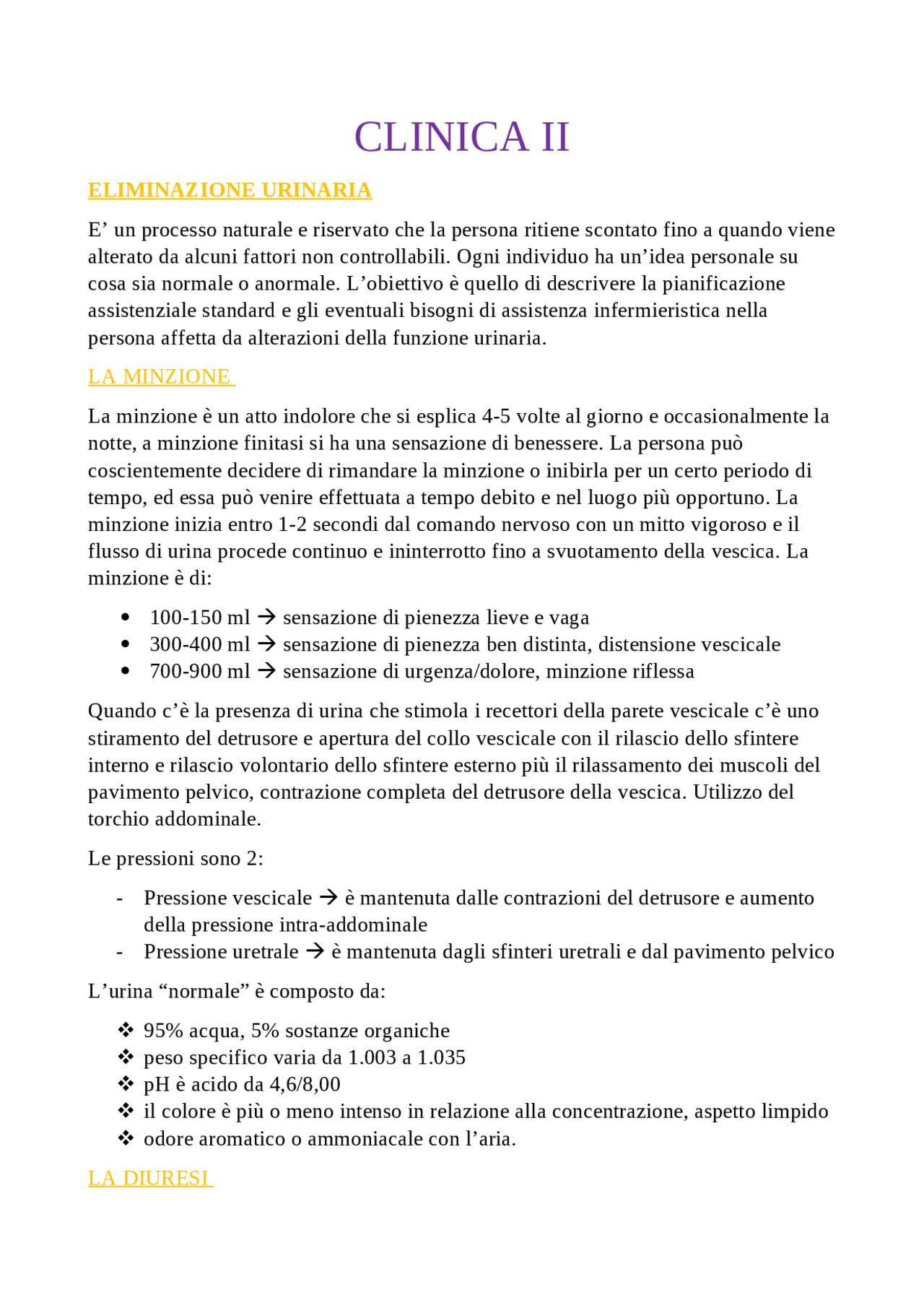 Clinica Ii Appunti Docsity