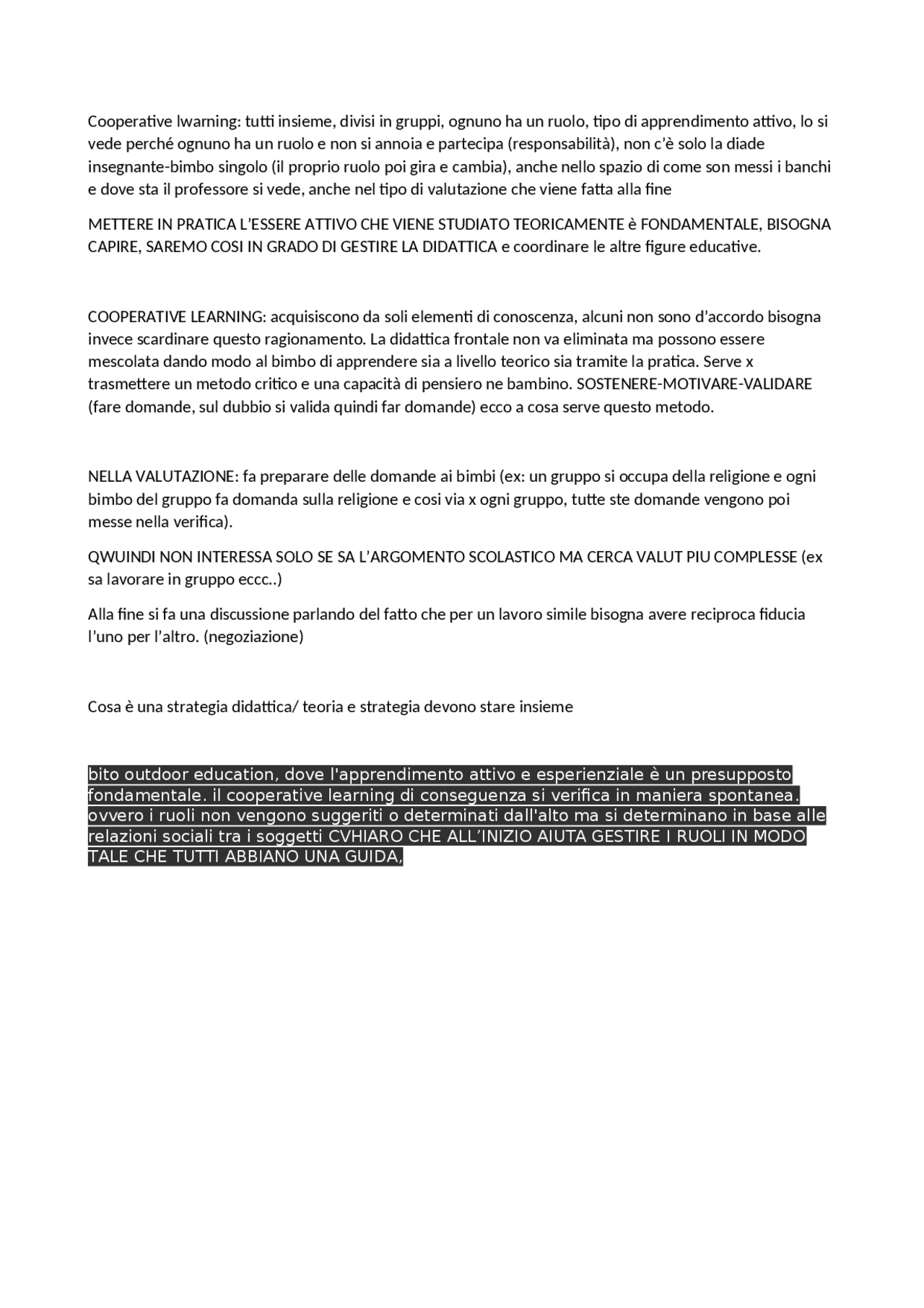 Appunti Cooperative Learning Docsity