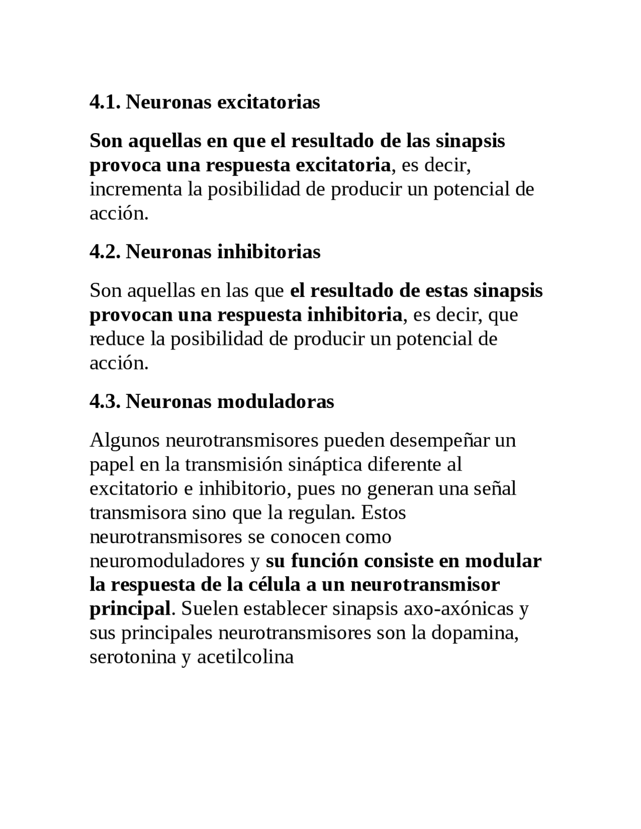 Caracteristicas de las neuronas - Docsity