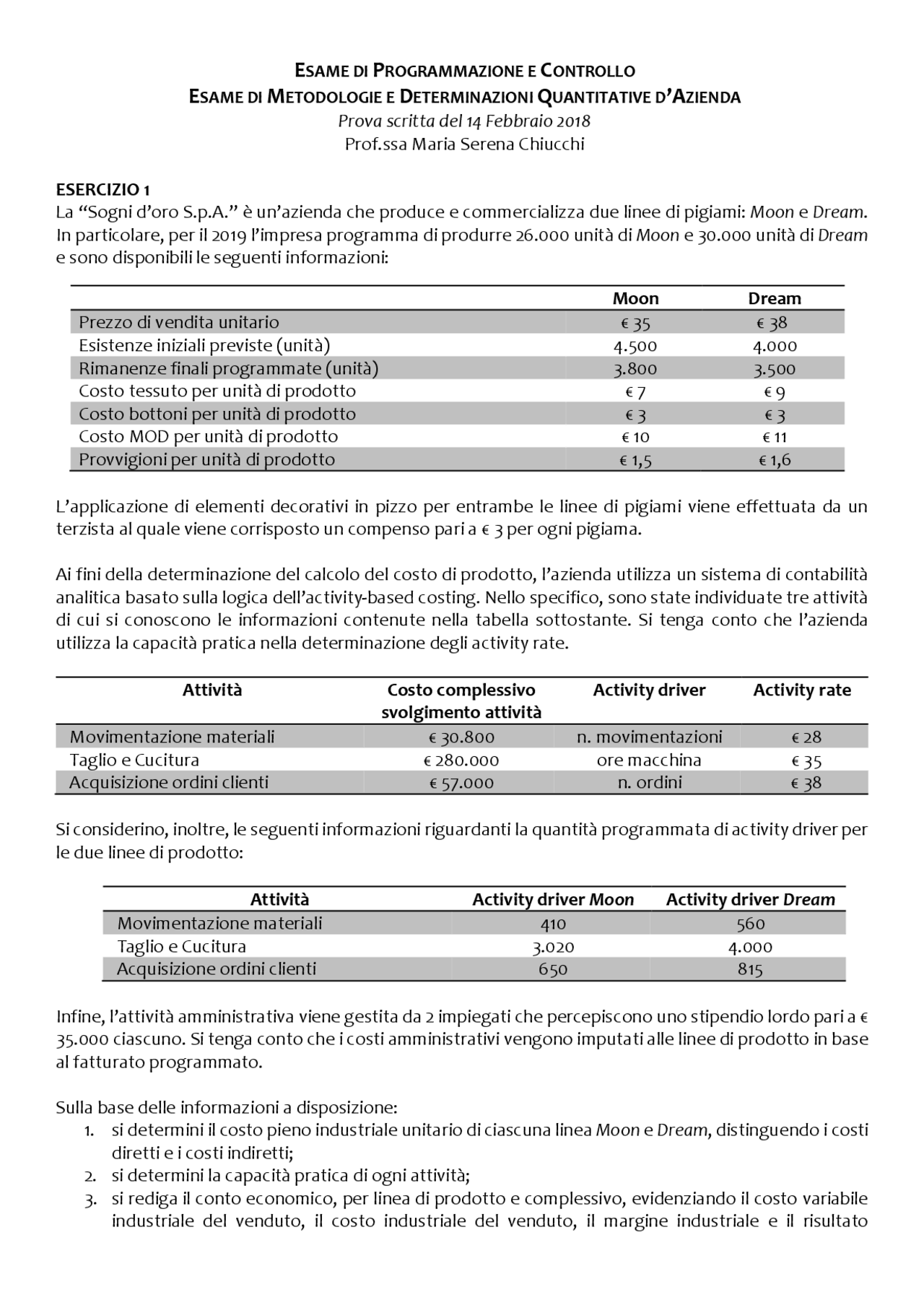 Programmazione E Controllo Docsity