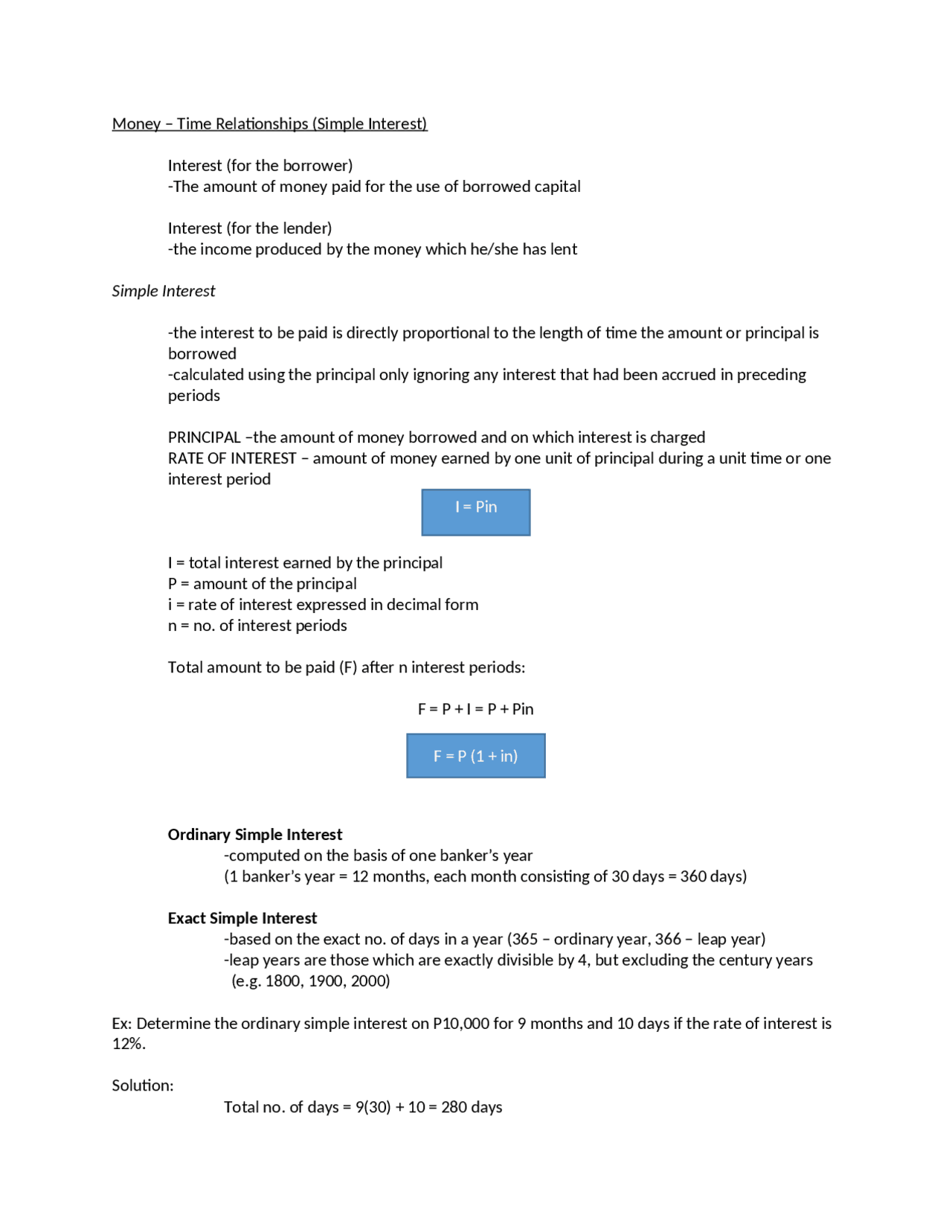 Engineering economics simple interest - Docsity
