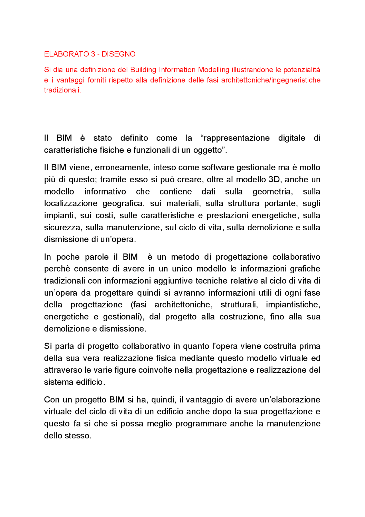 Building Information Modelling Docsity