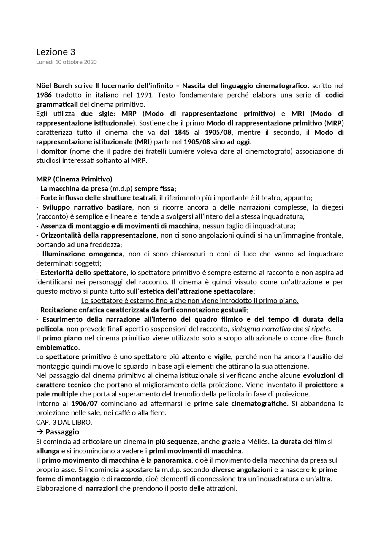 Lezione 3 Storia Del Cinema Docsity