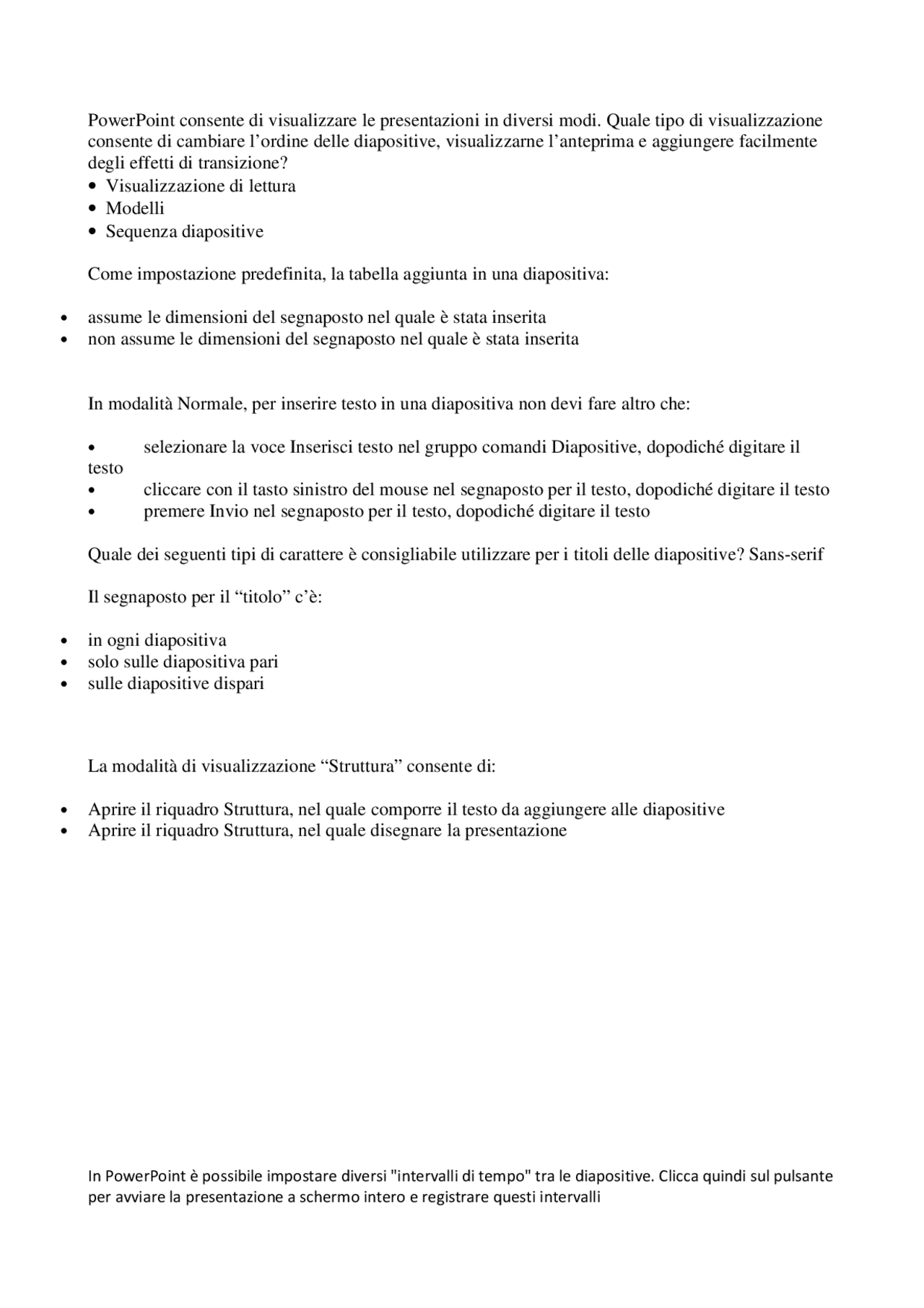 Risposte Esame Eipass Esercizi Di Informatica Docsity