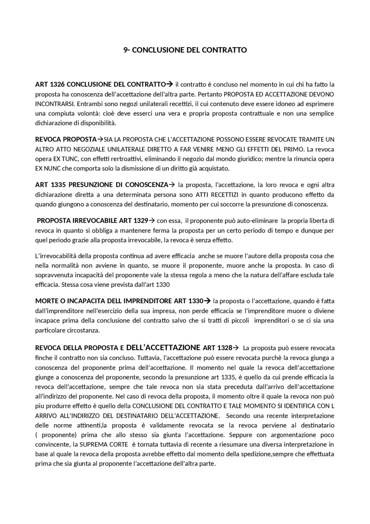 Requisiti e formazione del contratto:conclusione contratto | Apuntes de ...