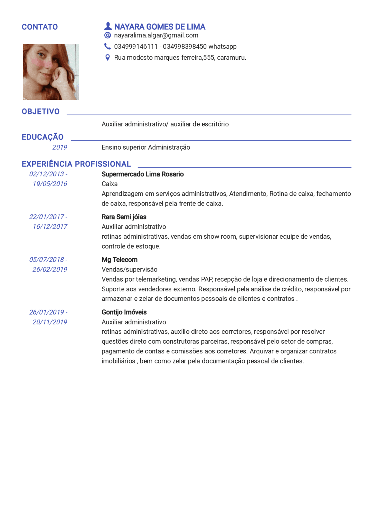 Modelo curriculo pronto - Docsity
