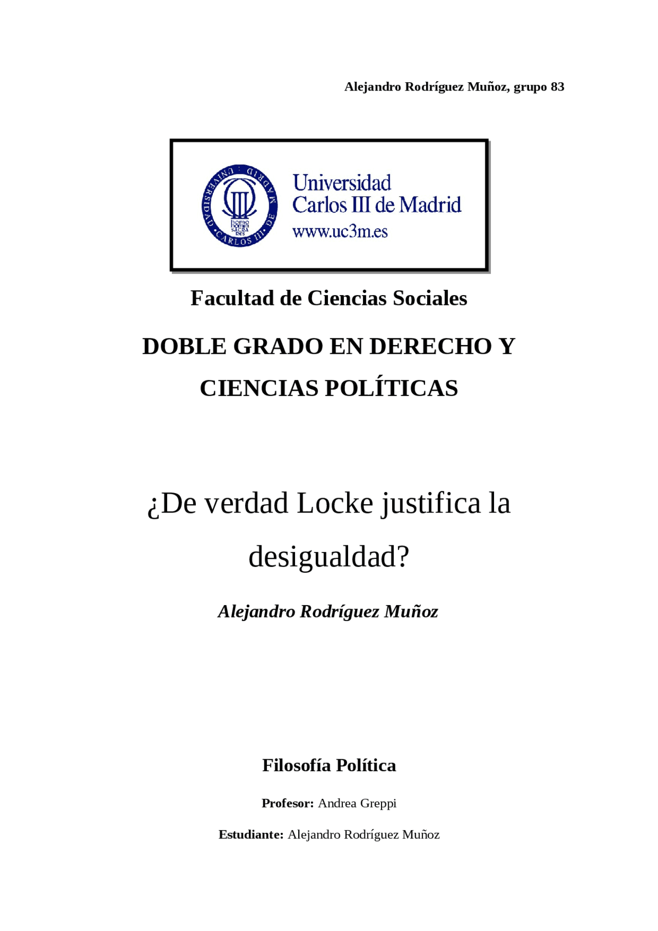 La Política De Locke Docsity