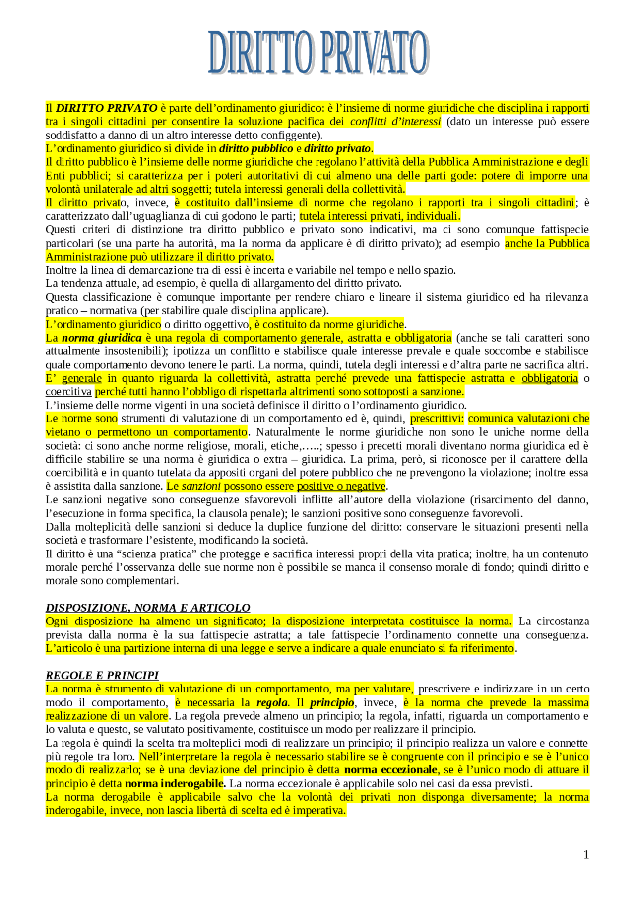 Diritto Privato Persone Fisiche E Giuridiche Docsity