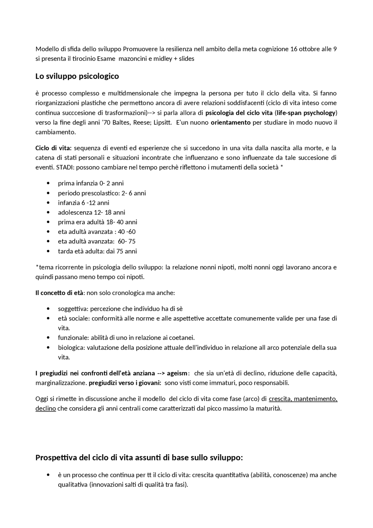 Appunti Di Psicologia Dello Sviluppo Tipico E Atipico Mod A Docsity