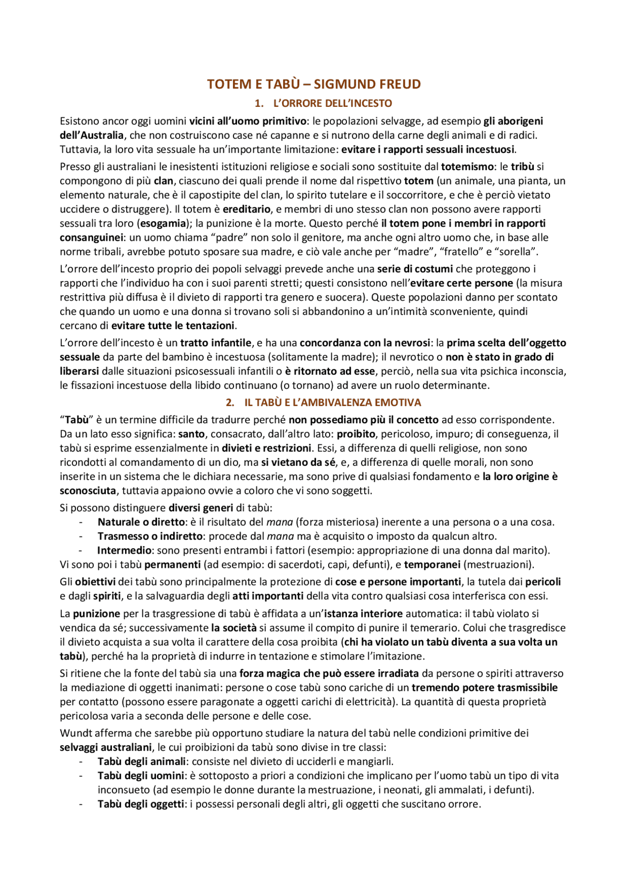 Totem E Tabù Sigmund Freud Docsity