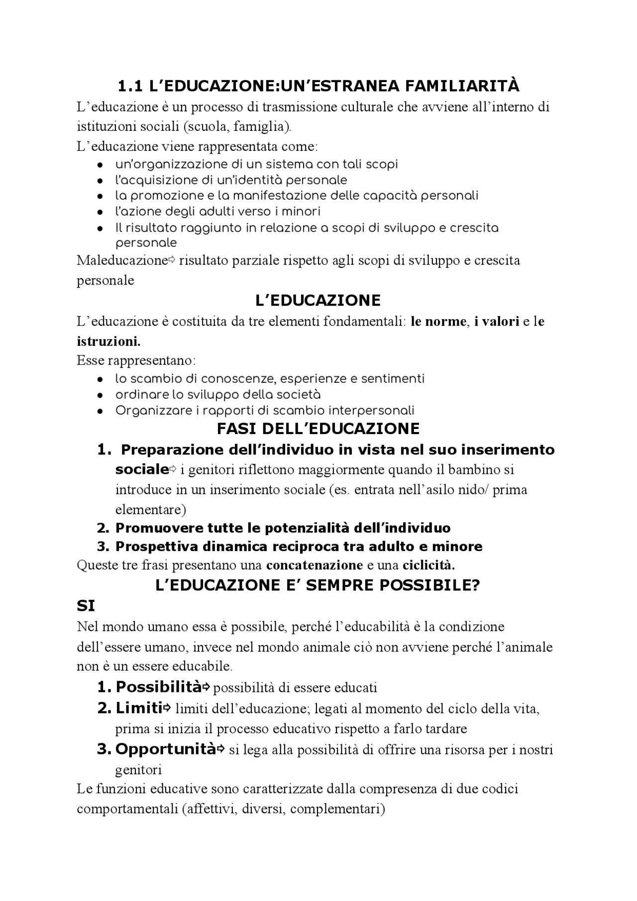 Introduzione Al Concetto Di Educazione Docsity