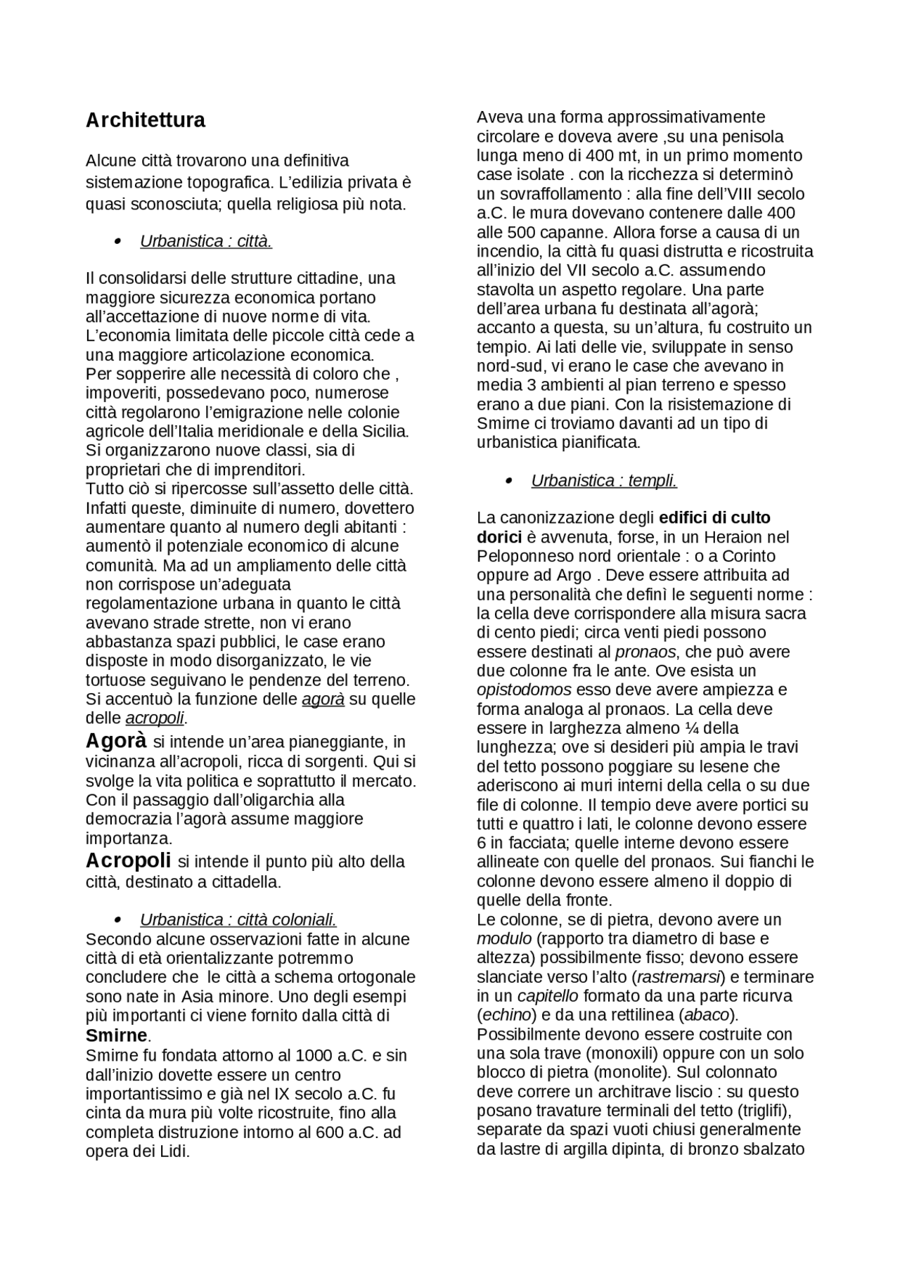 Eta Orientalizzante E Approfondimento Architettonico Dispense Di