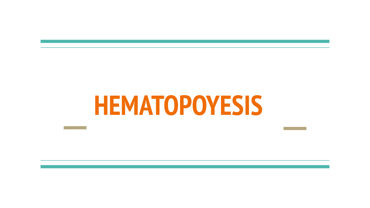 Hematopoyesis 1 Bachillerato Anatomía Aplicada Docsity