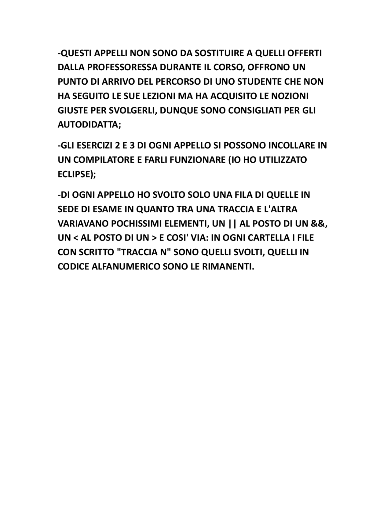 Esercizi Di Programmazione Java 6 Cfu Prove Desame Di Fondamenti Di