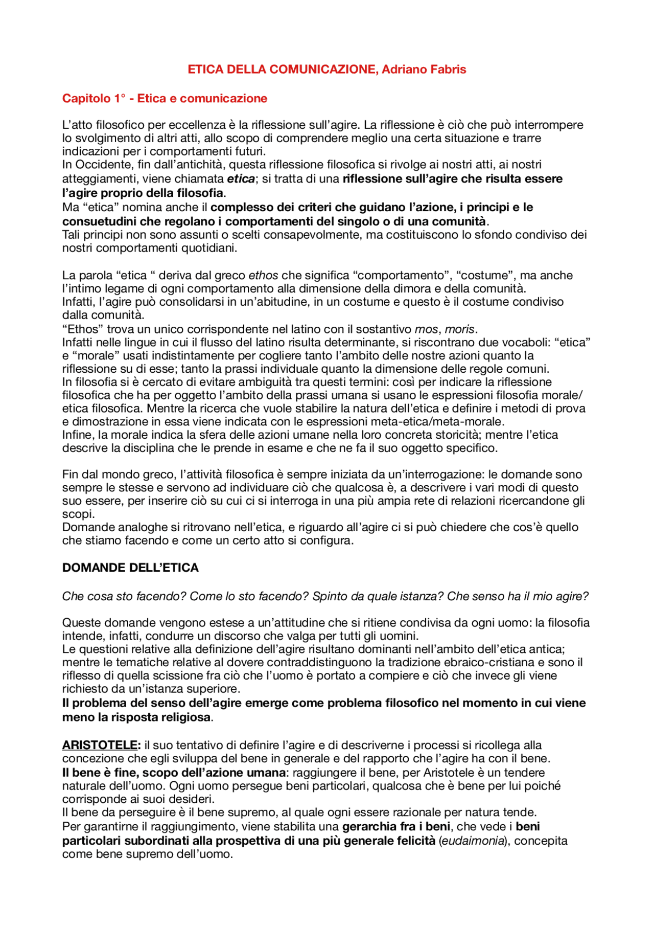 Etica Della Comunicazione Docsity