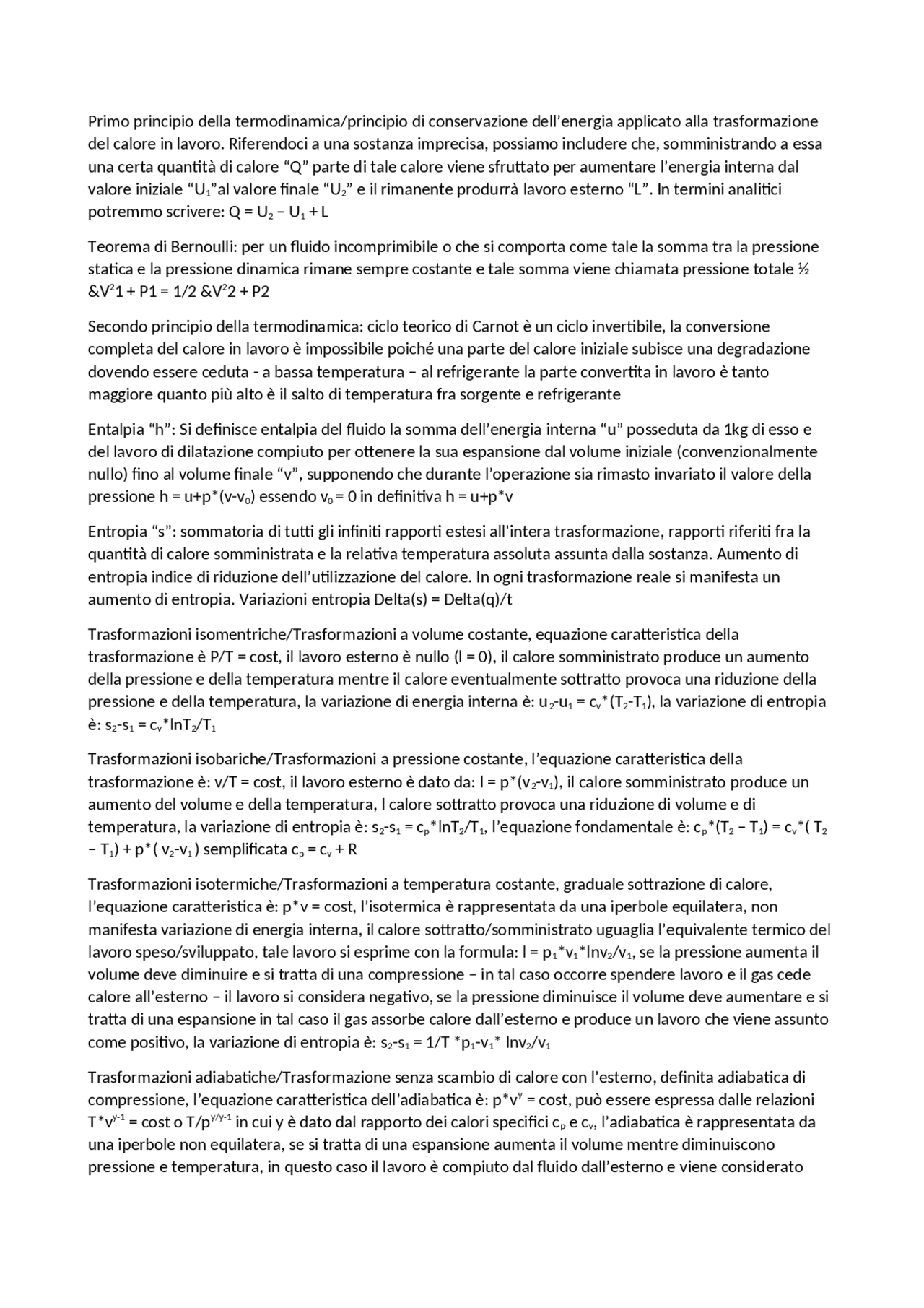 Primo Principio Della Termodinamica Docsity