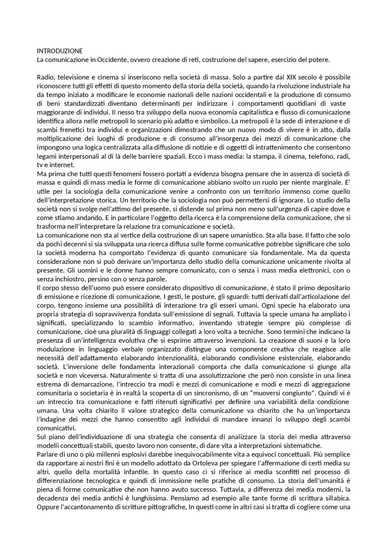 Prima Dei Mass Media Docsity