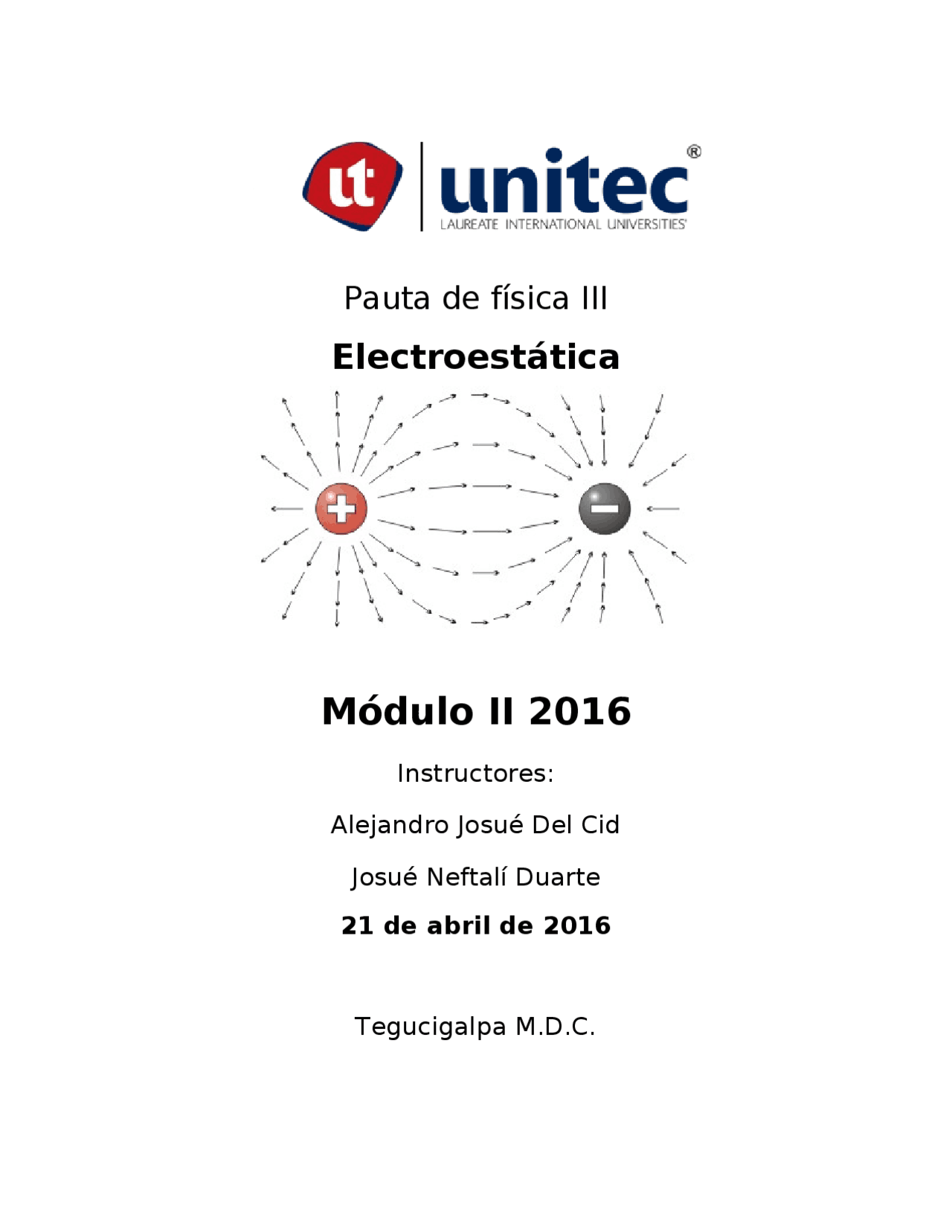 Laboratorio Electrostática Fisica Iiii Docsity