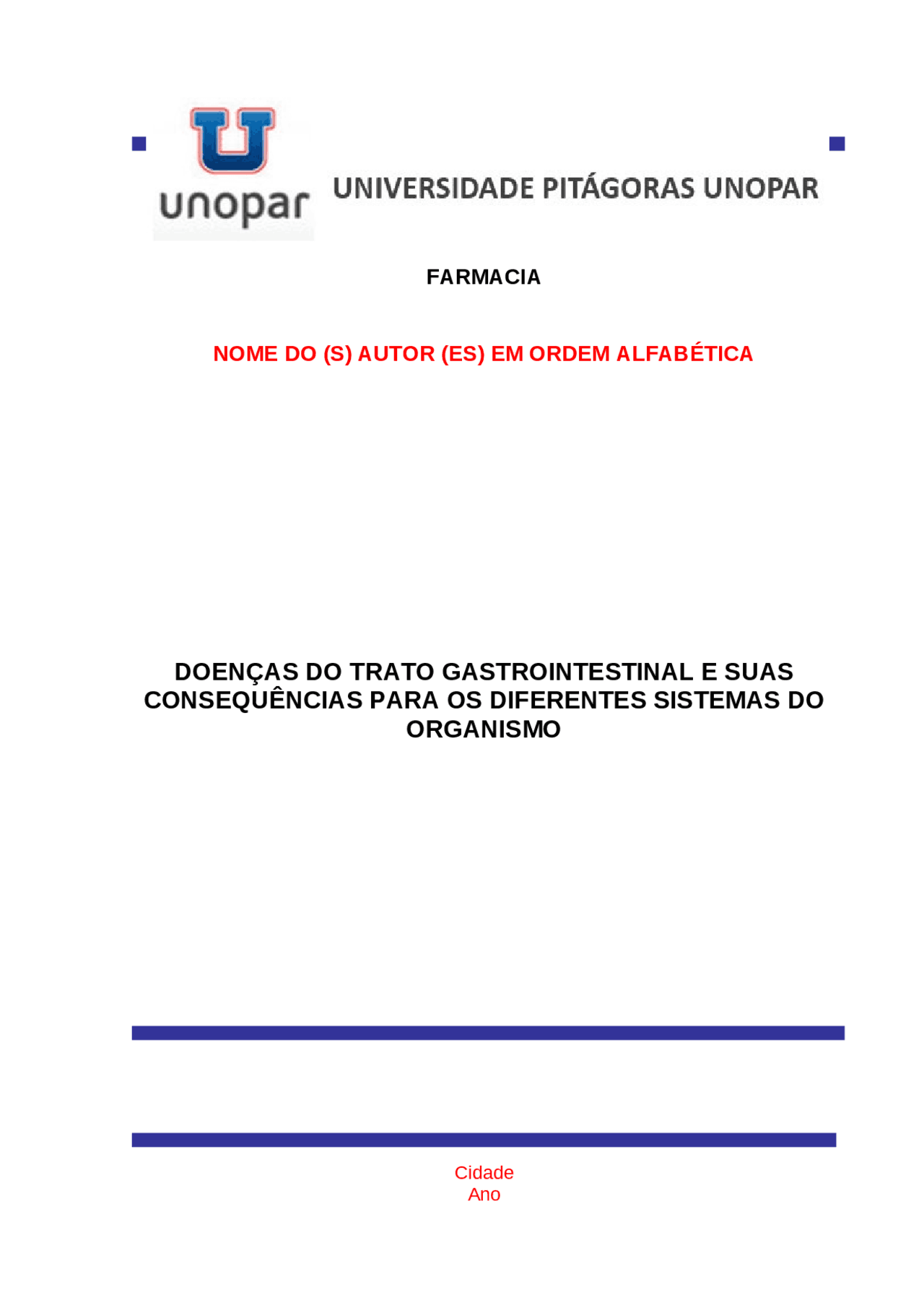 Unopar Farmacia 4 Semestre Docsity