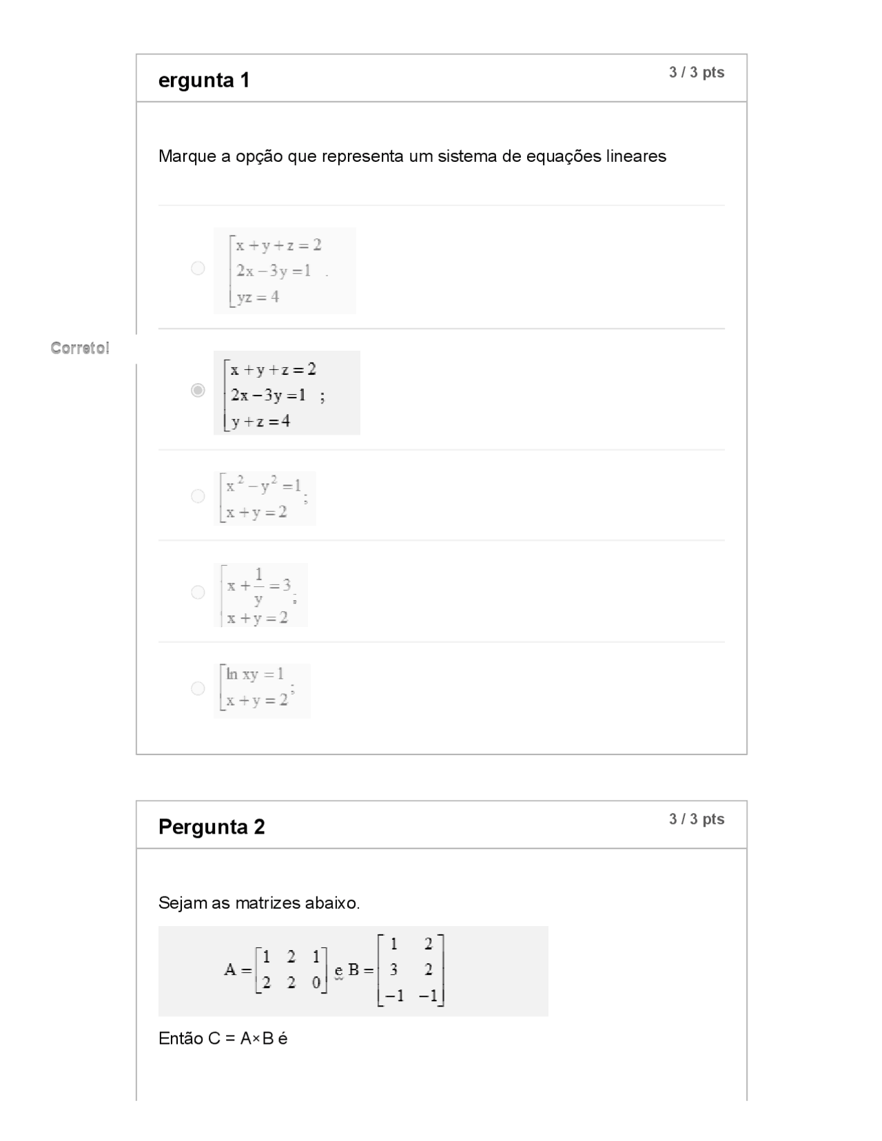 Prova Eletronica Geometria Analitica E Algebra Linear Mescla Docsity