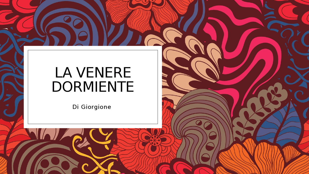 La venere dormiente arte - Docsity