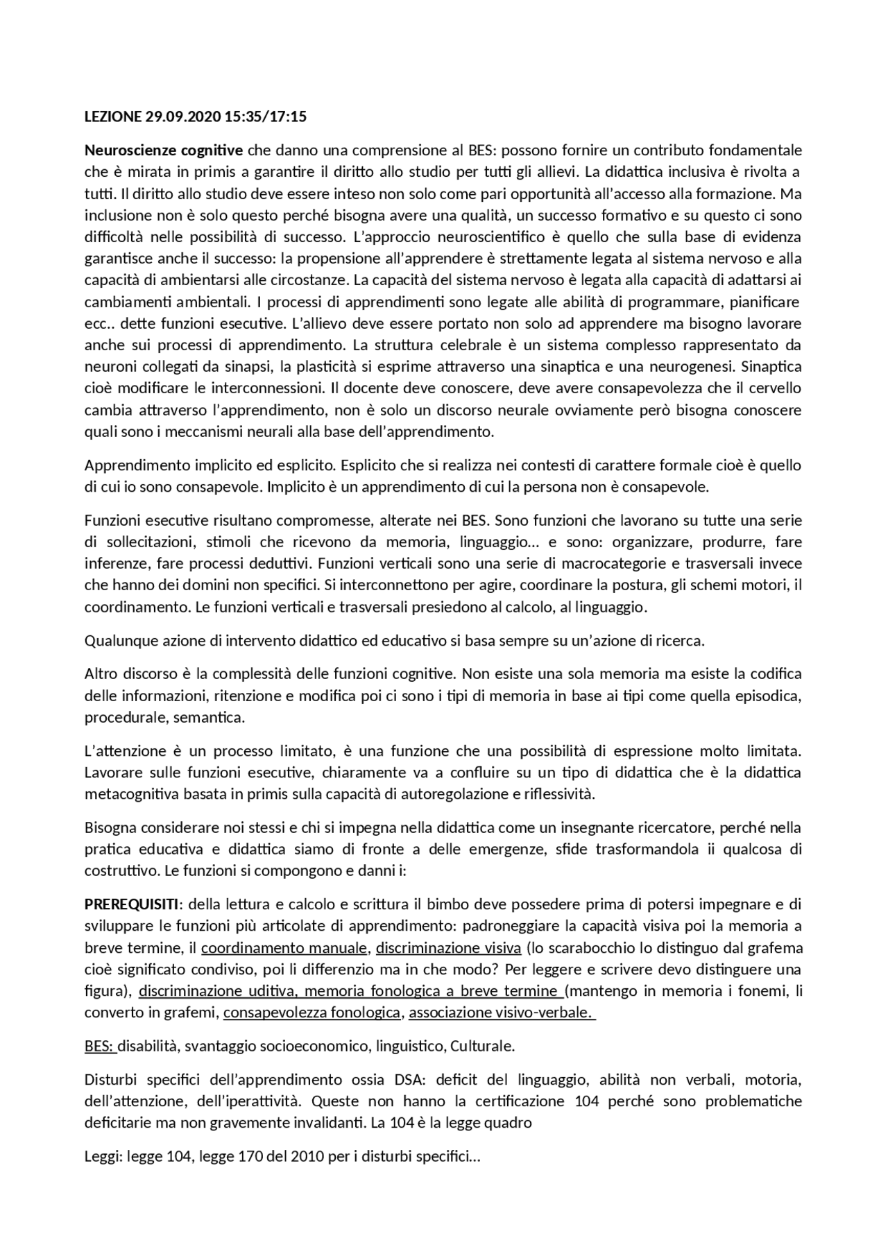 Appunti Didattica Speciale E Dellinclusione Docsity