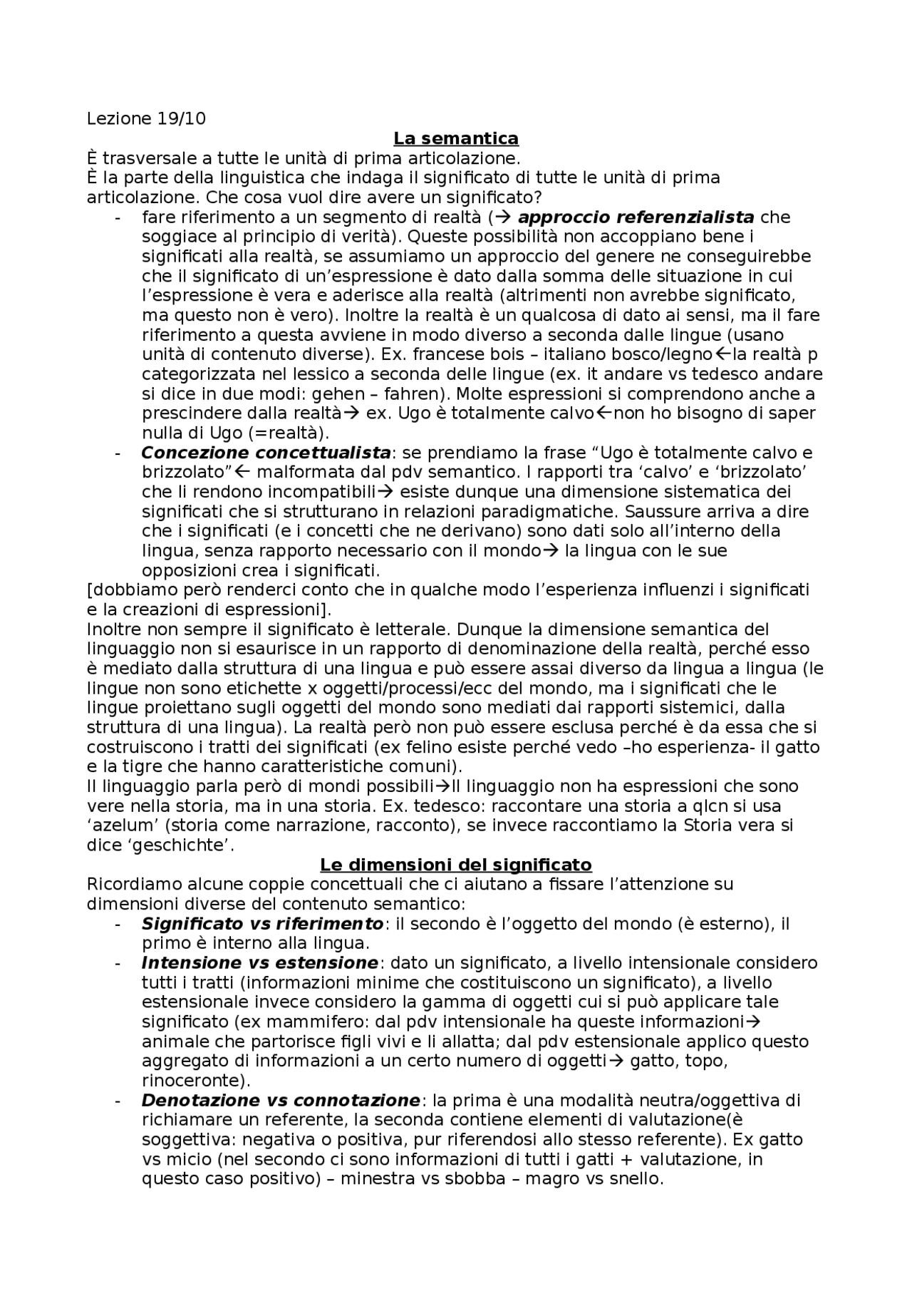 Appunti Modulo A Linguistica Generale Scala Docsity