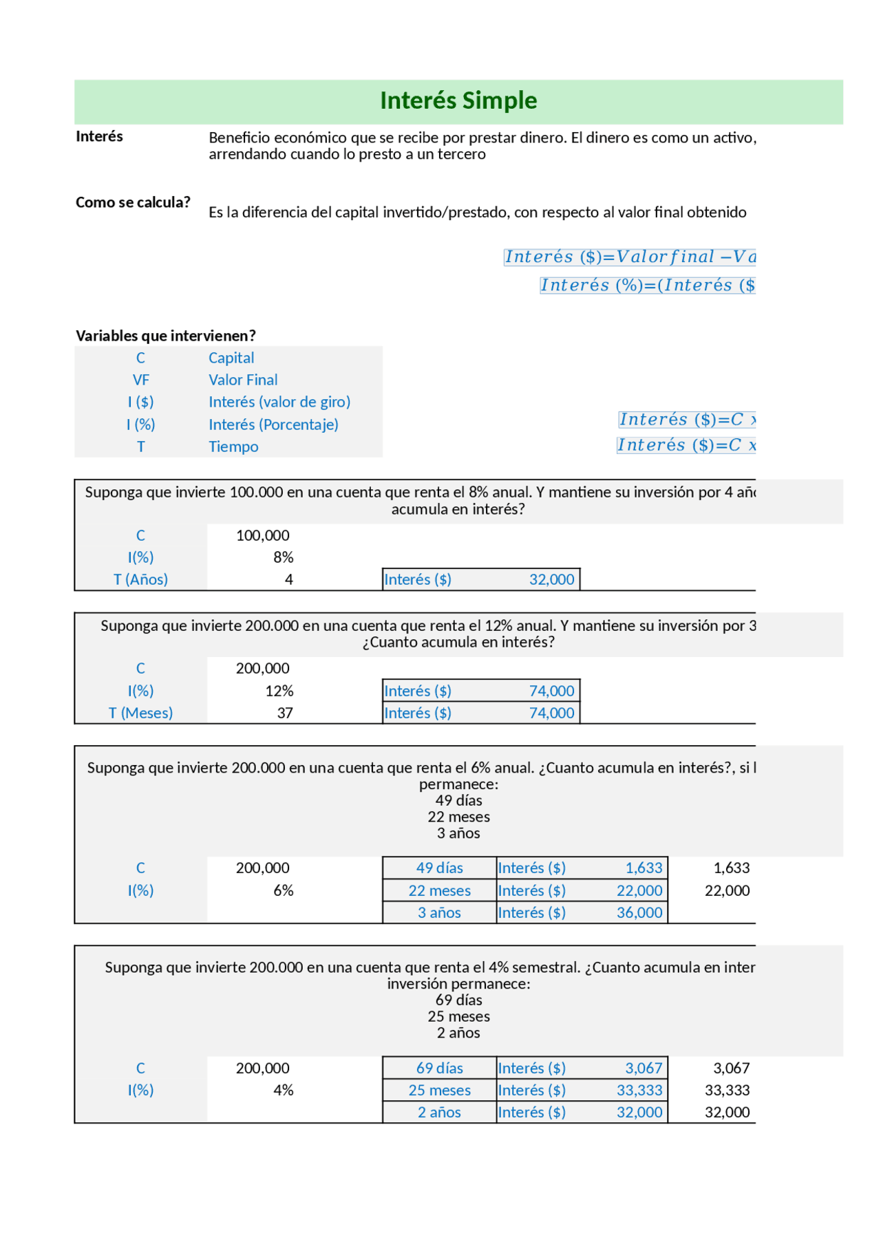 Mate financieras ejercicios - Docsity