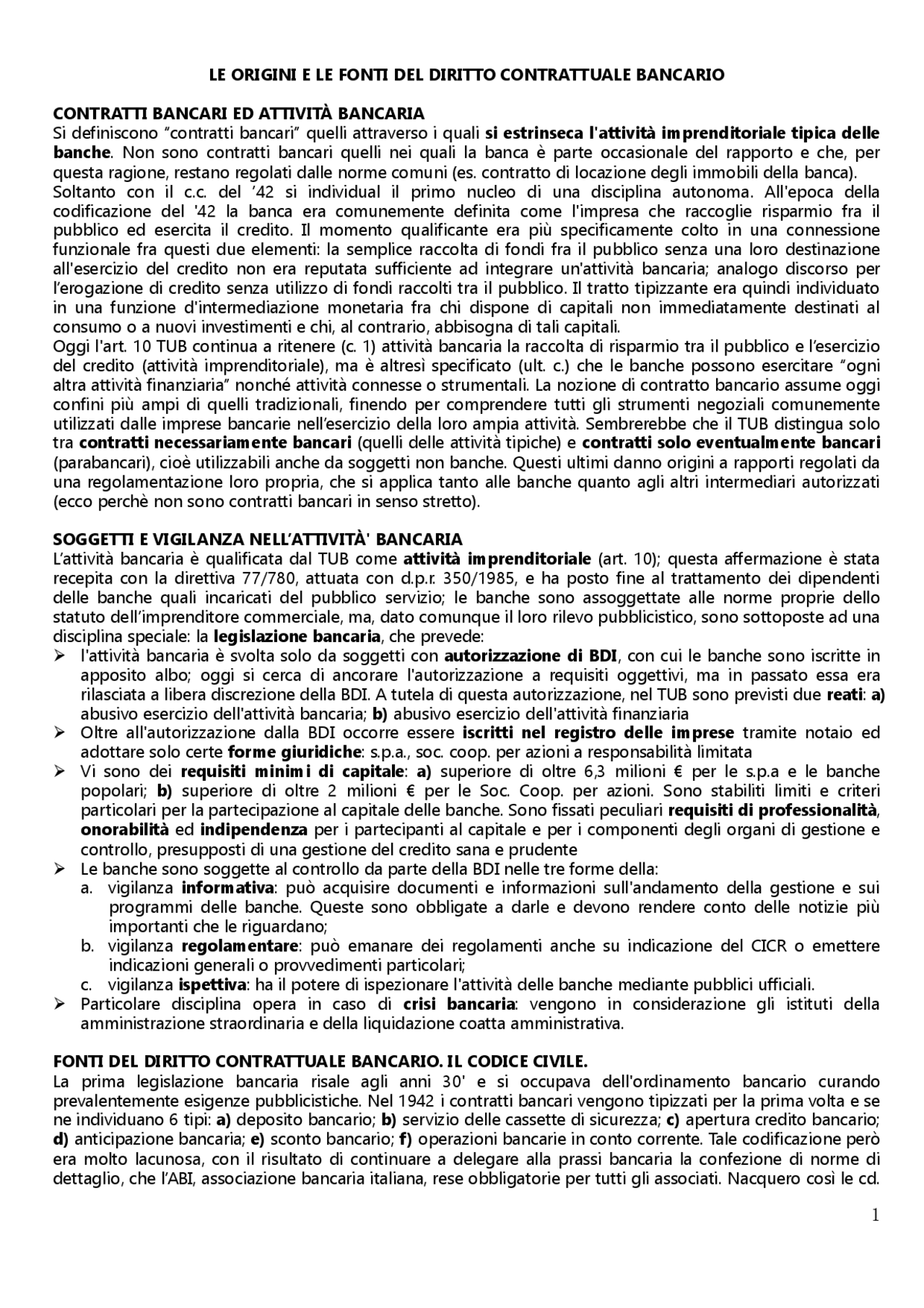 Riassunti Diritto Bancario Unito Dispense Di Diritto Bancario Docsity