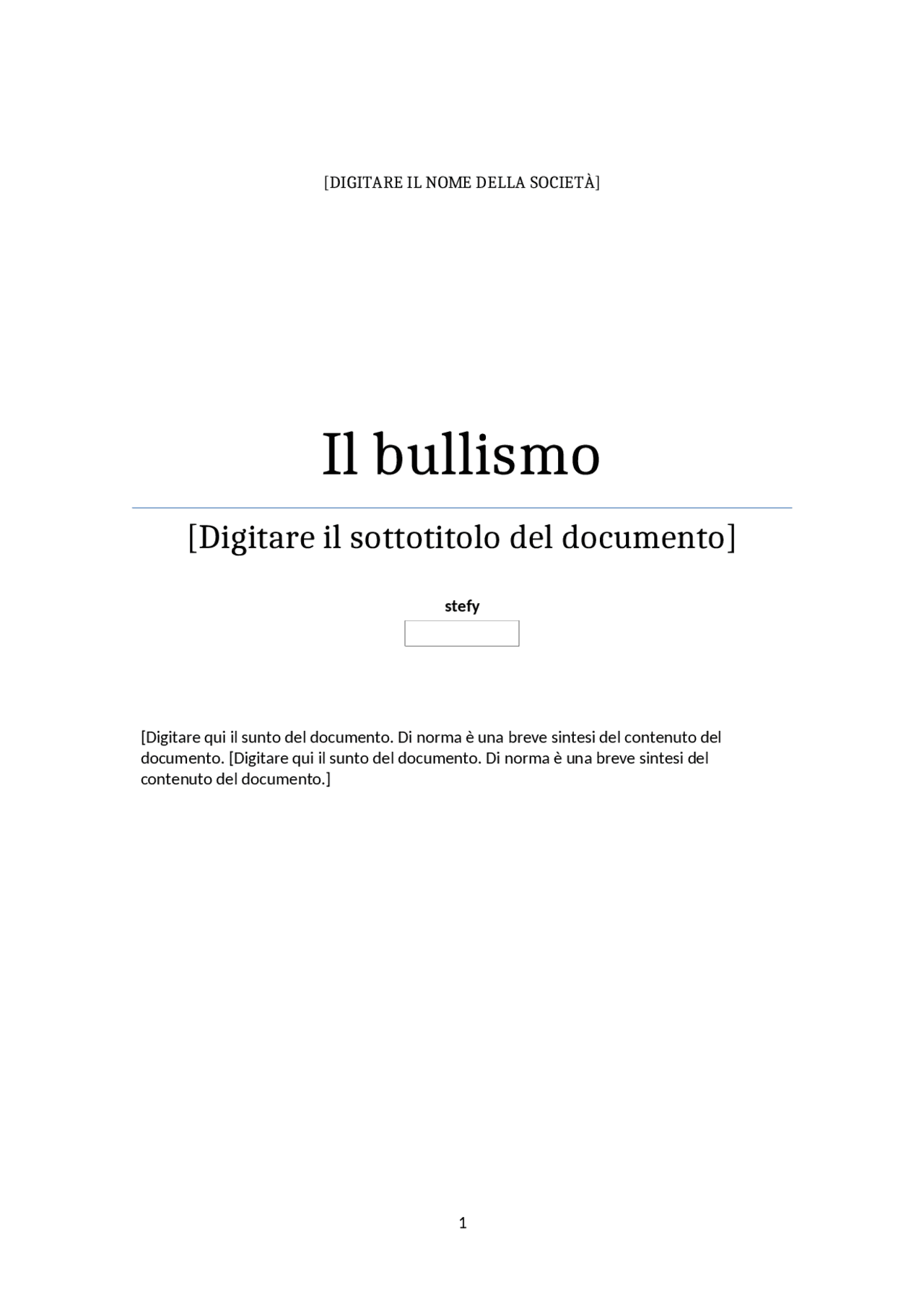 Il Bullismo Descrizione Del Fenomeno Docsity