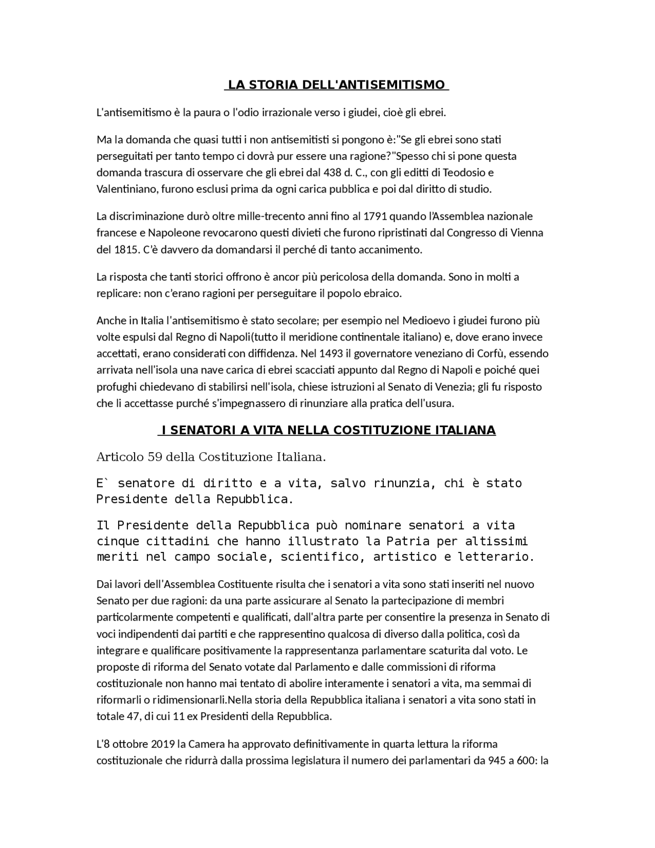Ricerca Antisemitismo Docsity