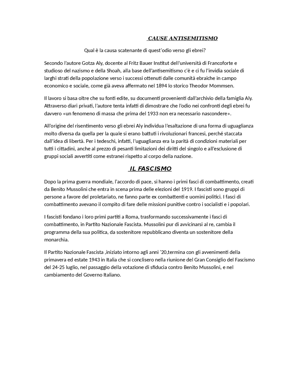 Le Cause Dellantisemitismo Docsity