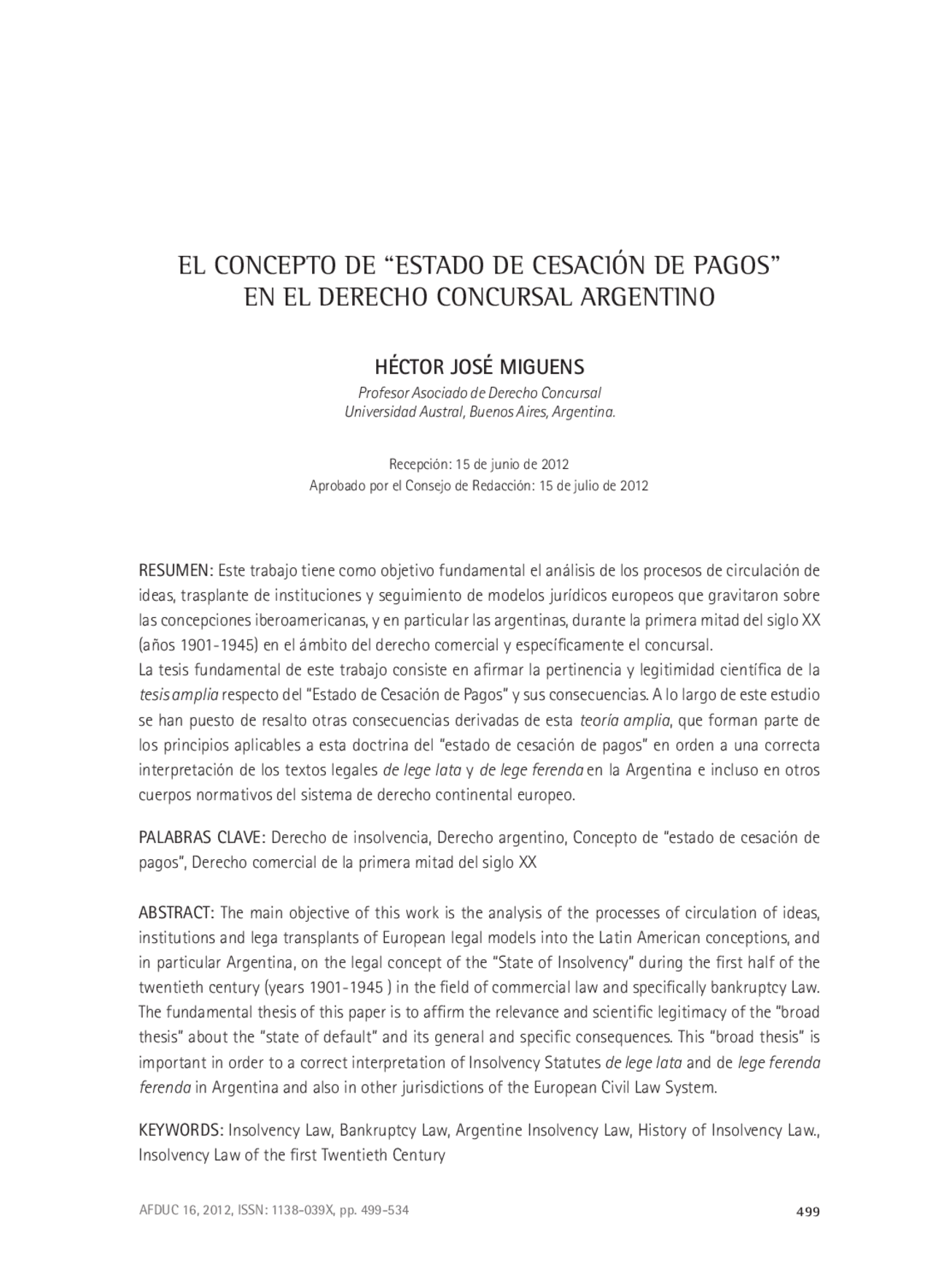 Cesación De Pagos Derecho Civil Concurso Docsity