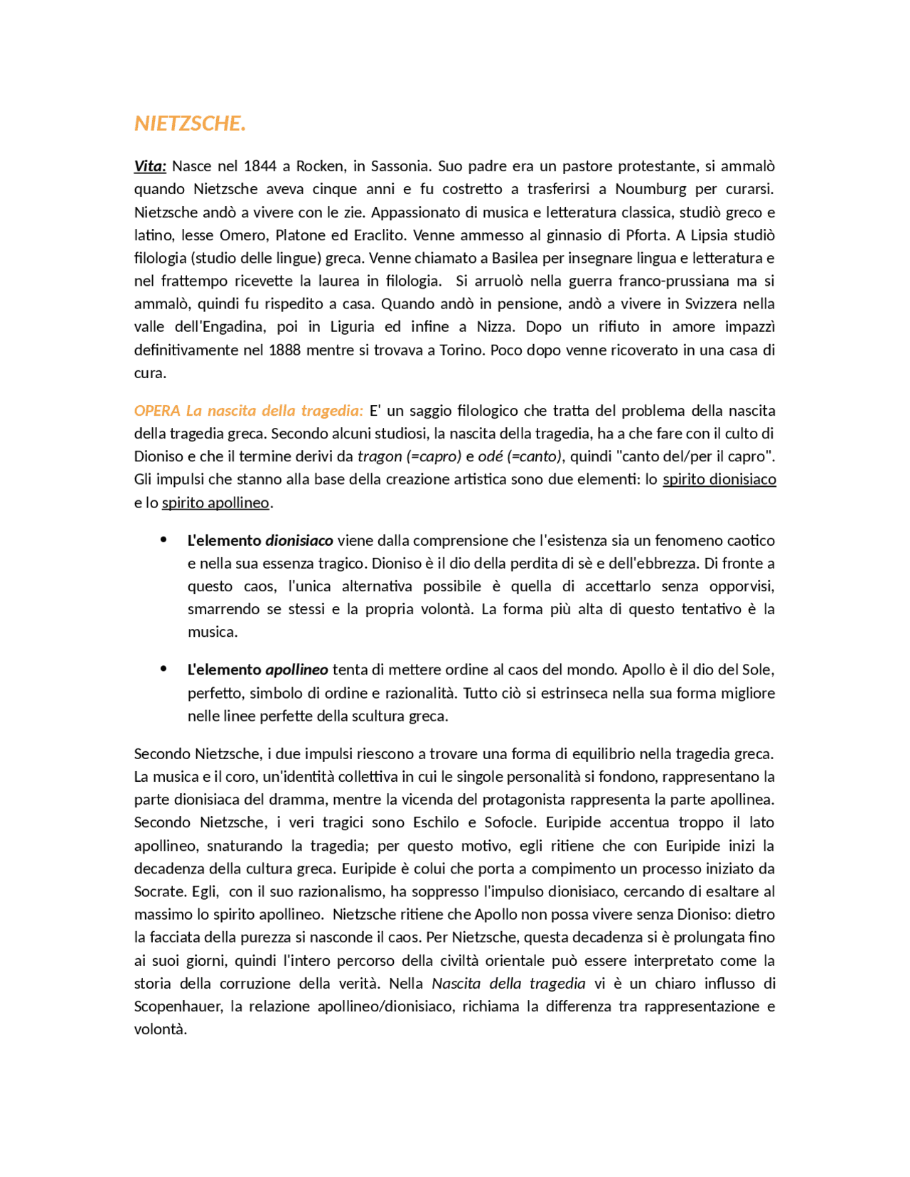 Nietzsche Punti Chiave Docsity