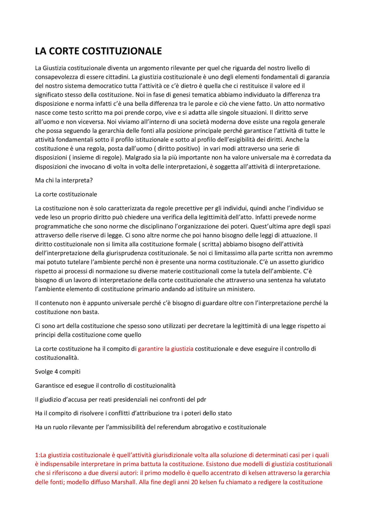 Riassunto Della Corte Costituzionale Docsity