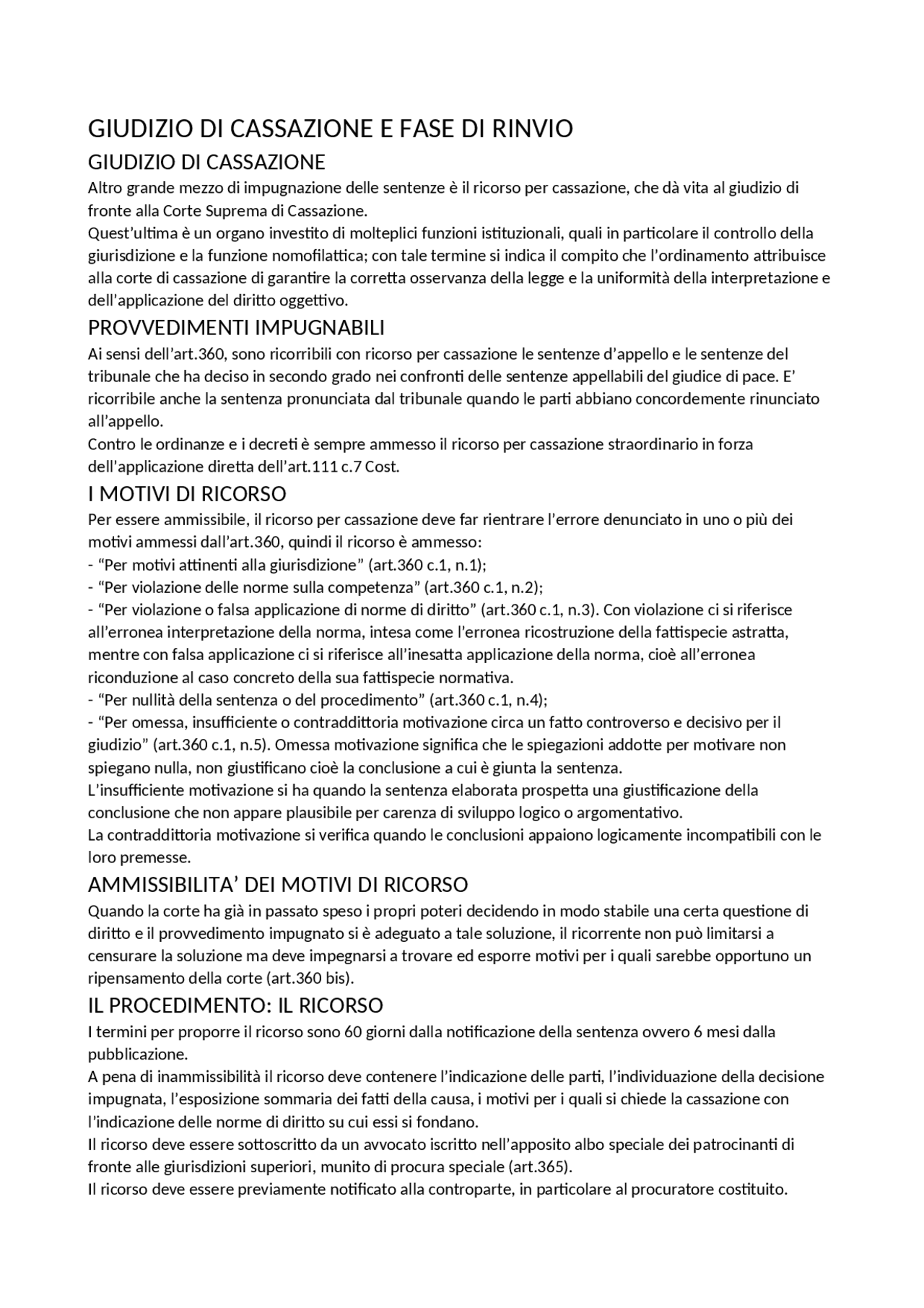 Procedura Civile Riassunti Docsity