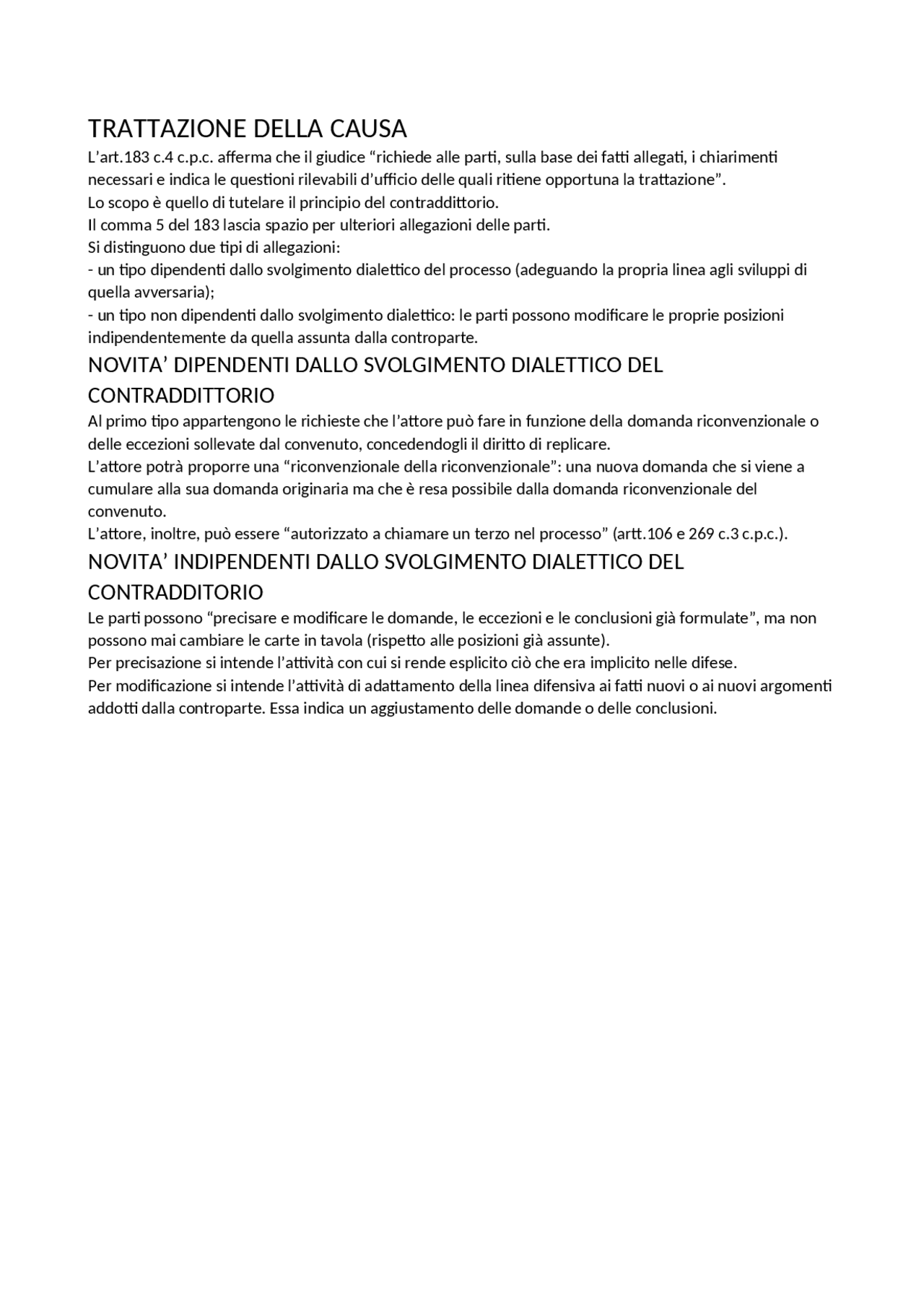 Riassunti Procedura Civile Docsity