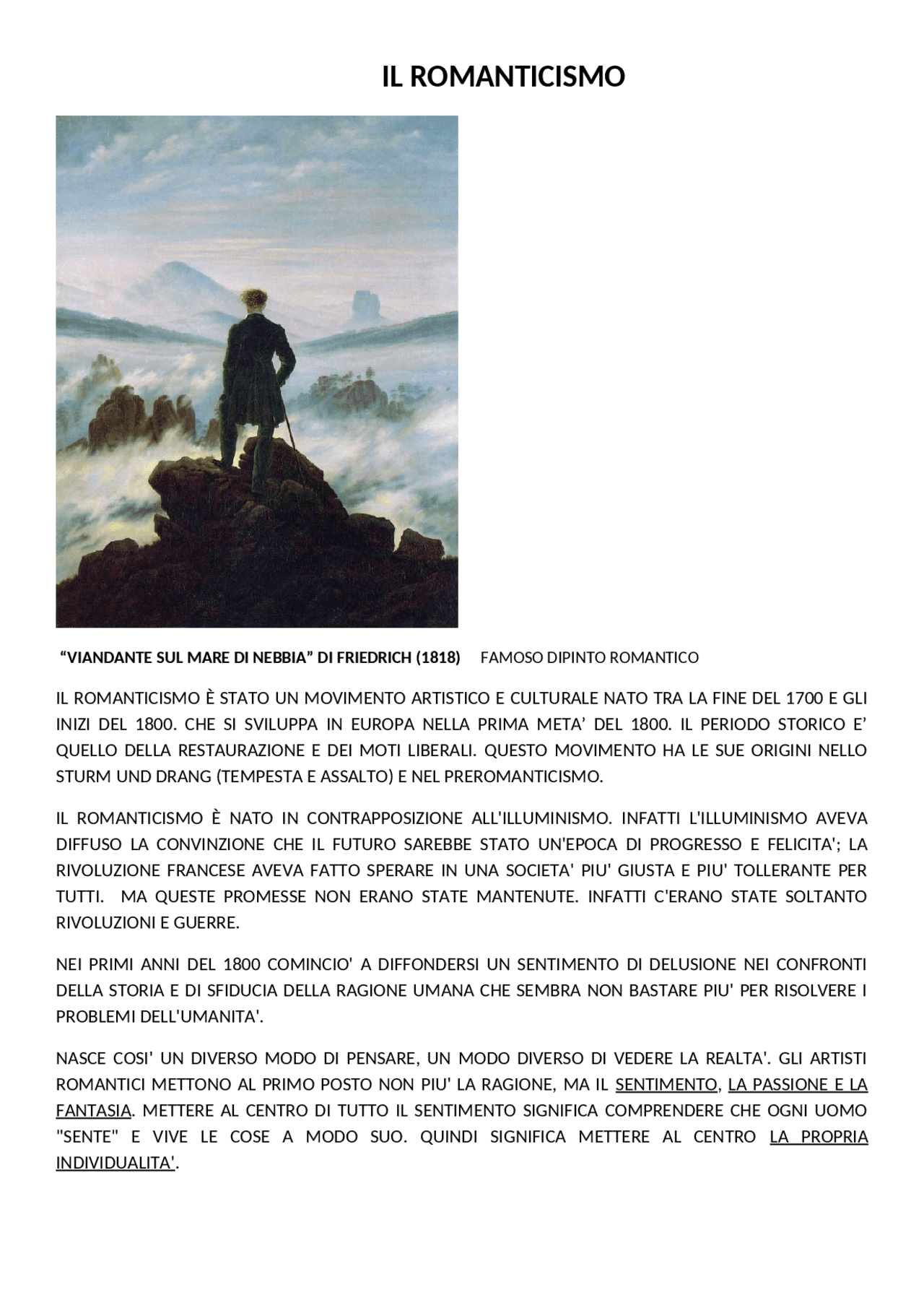 Il_romanticismo----- - Docsity