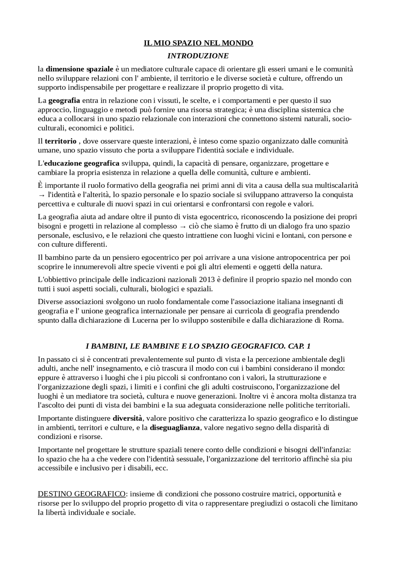 Il Mio Spazio Nel Mondo Cristiano Giorda Docsity