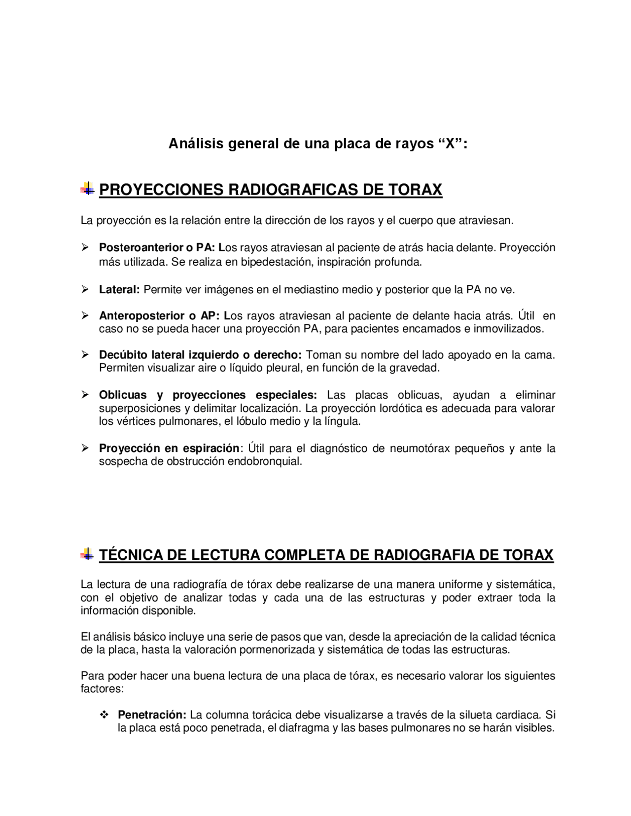 ANÁLISIS GENERAL DE LA PLACA DE RAYOS X - Docsity