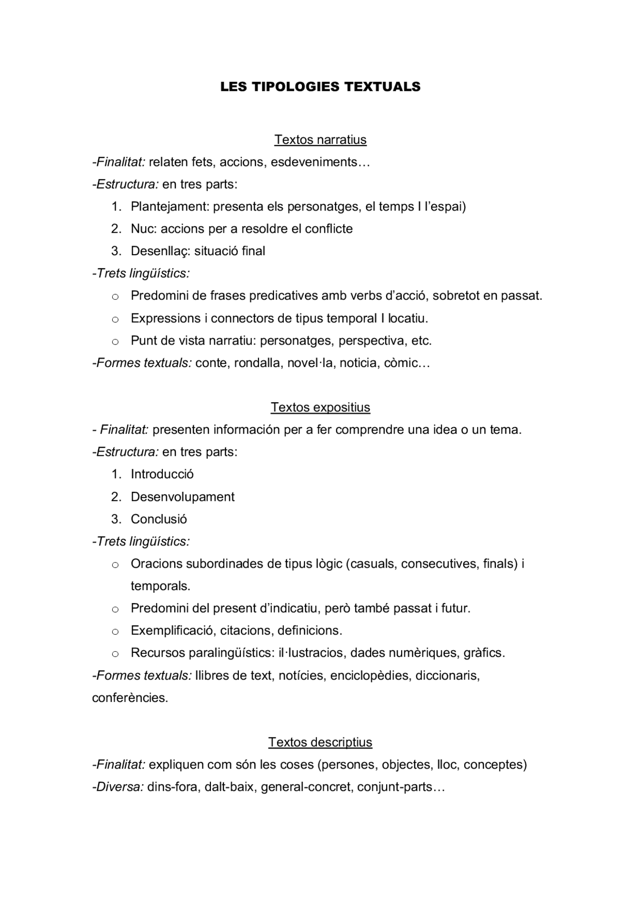 Tipologies textuals, funcions lingüístiques, comunicació - Docsity