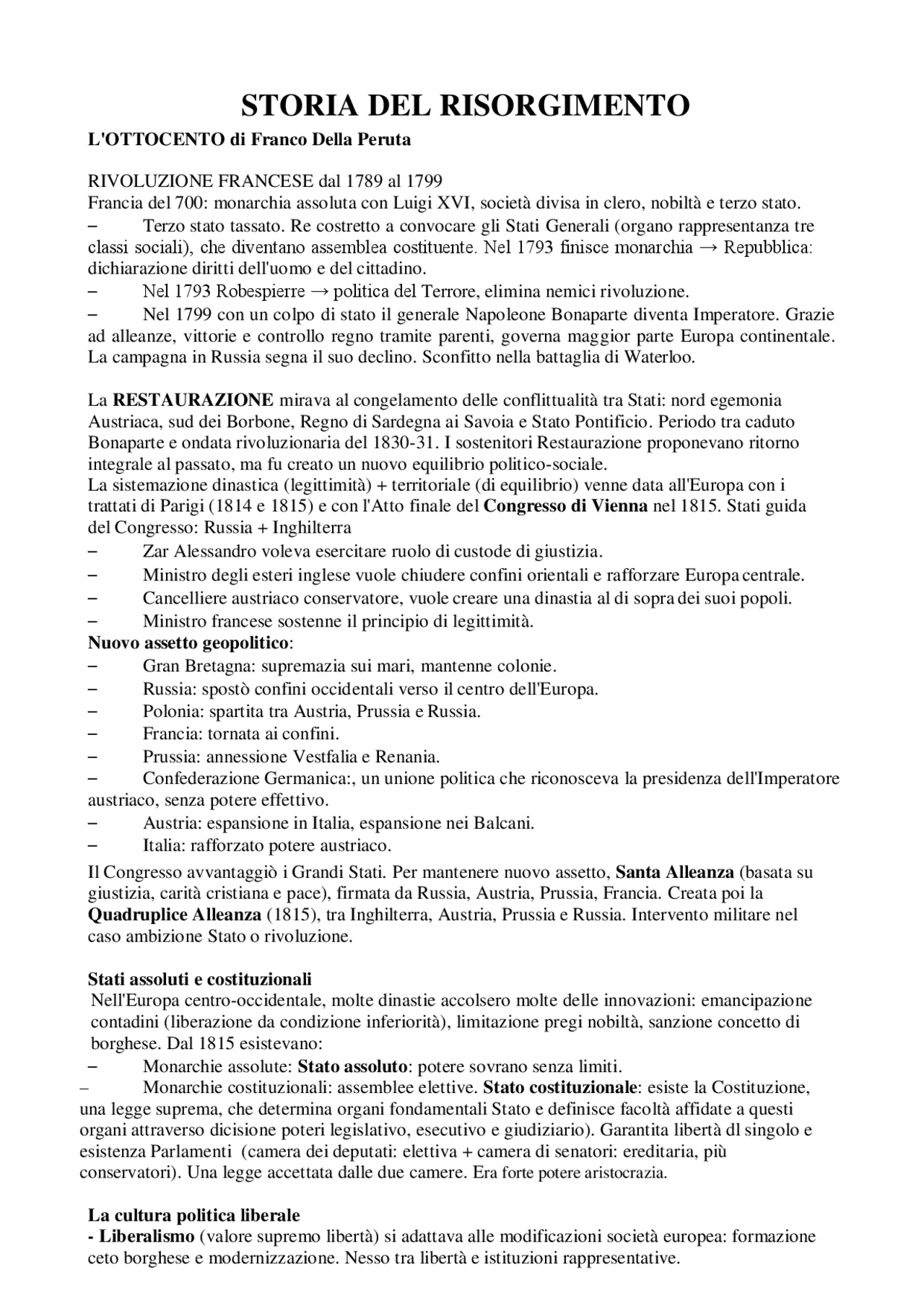 1800 Franco Della Peruta Docsity