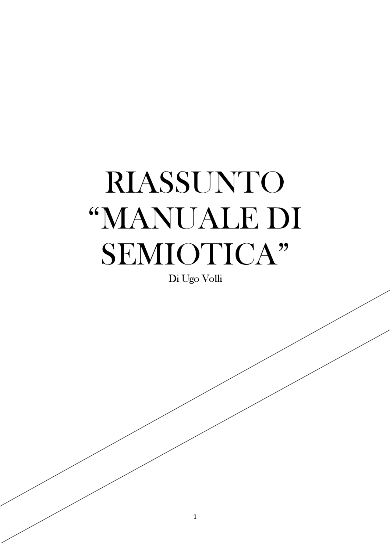 Riassunto Del Manuale Di Semiotica Di Ugo Volli Docsity