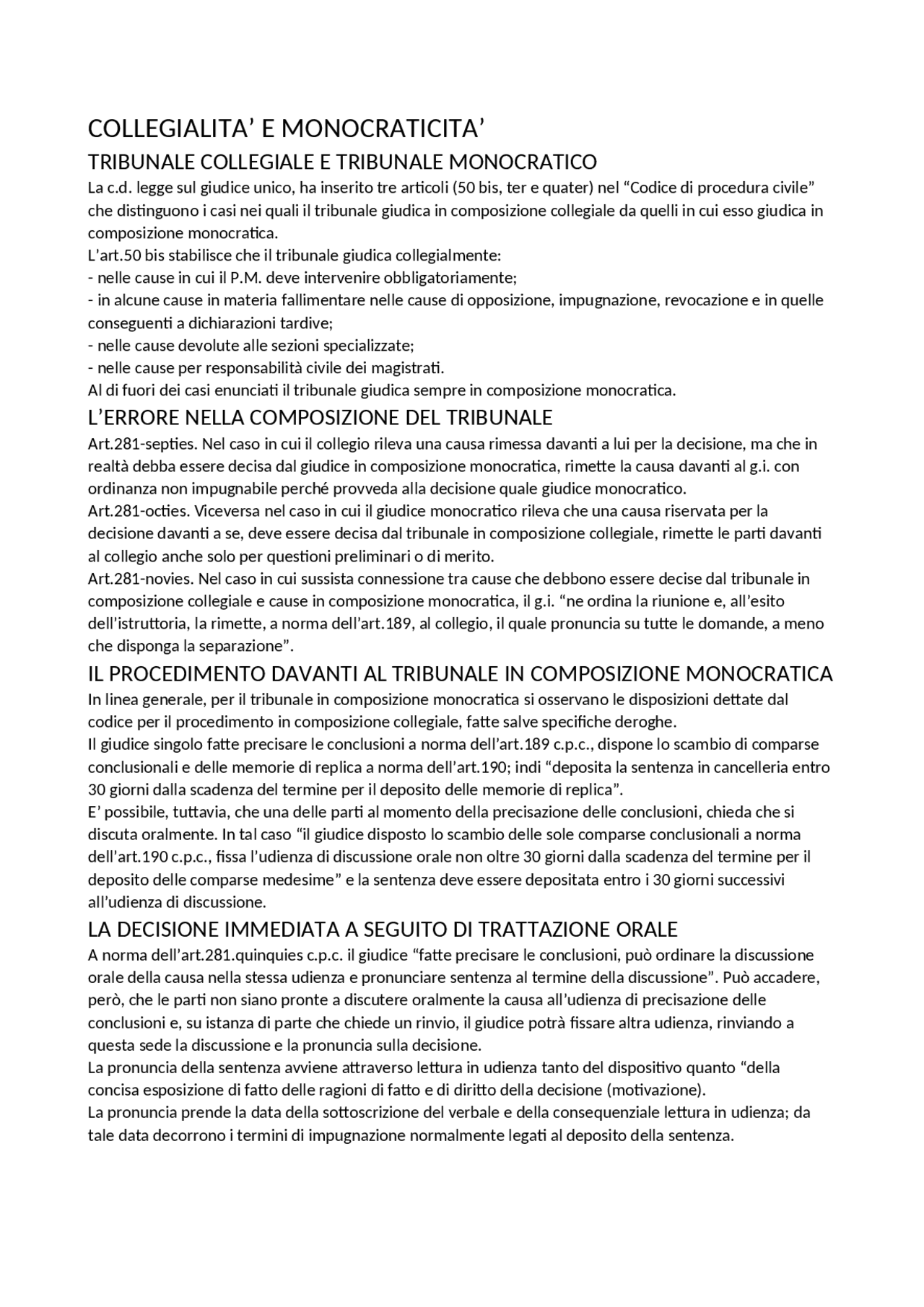Procedura Civile Riassunti Docsity