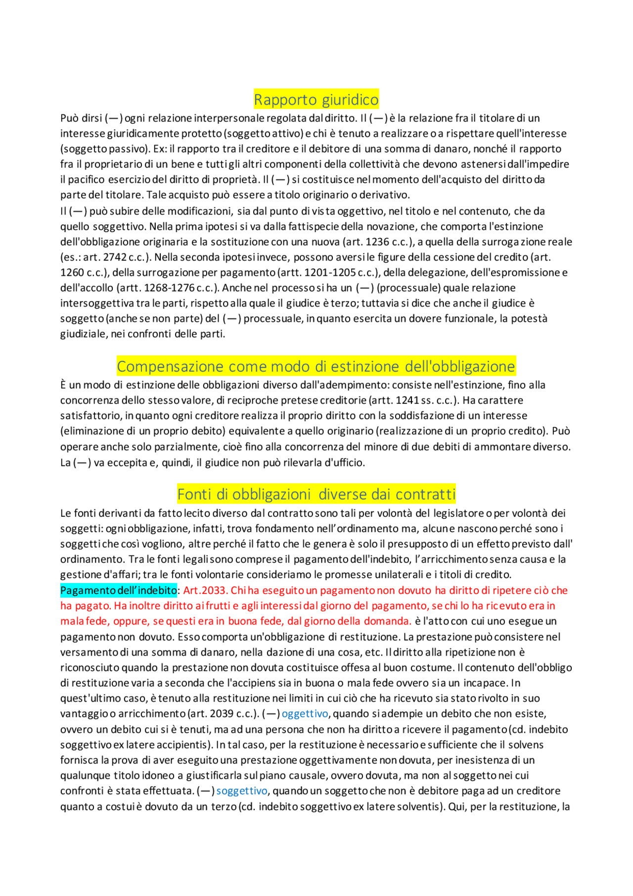 Basi Di Privato, concetti fondamentali di preparazione all'esame - Docsity