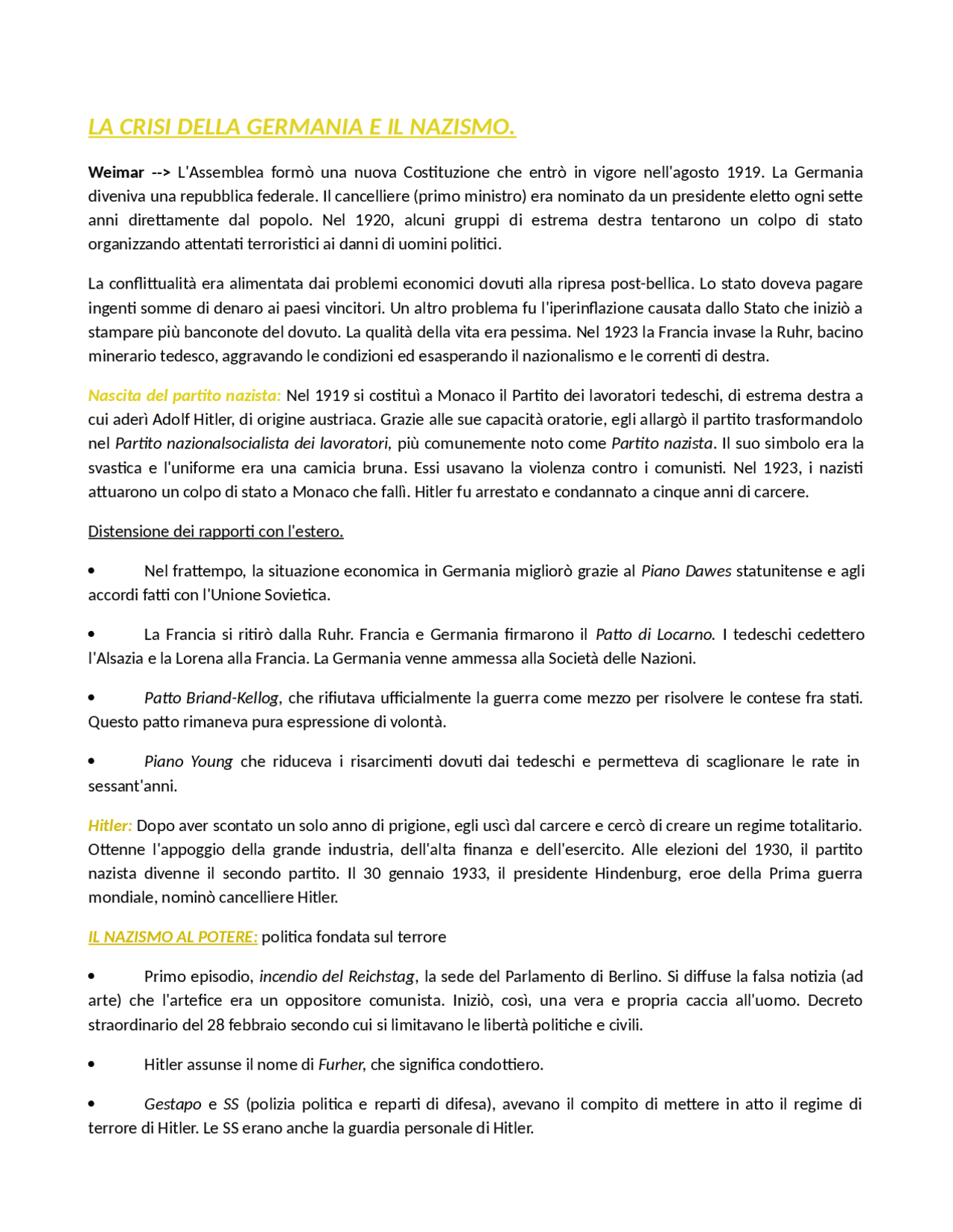 Nazismo Appunti Veloci Docsity