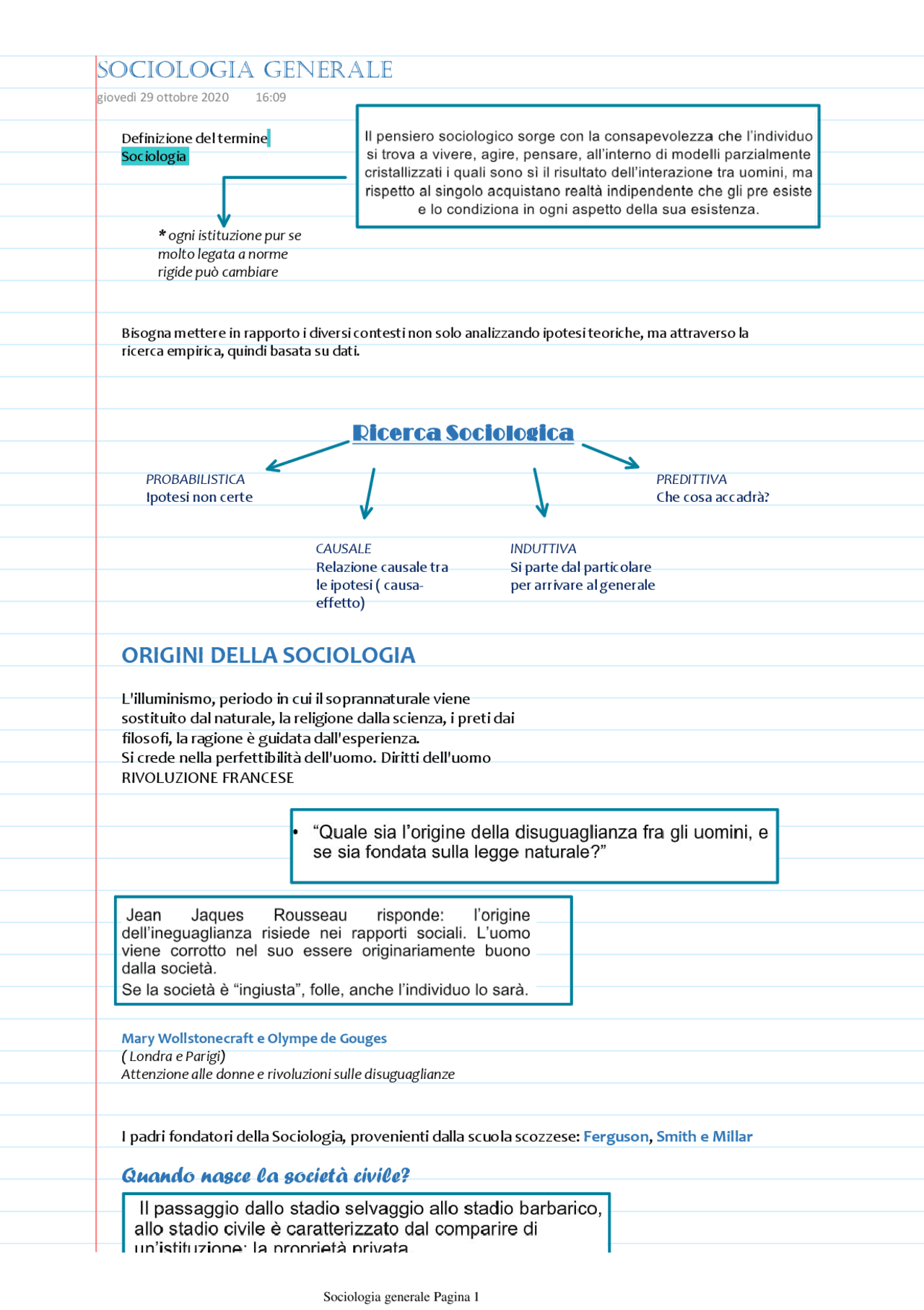 Riassunti Iniziali Sociologia Generale Docsity