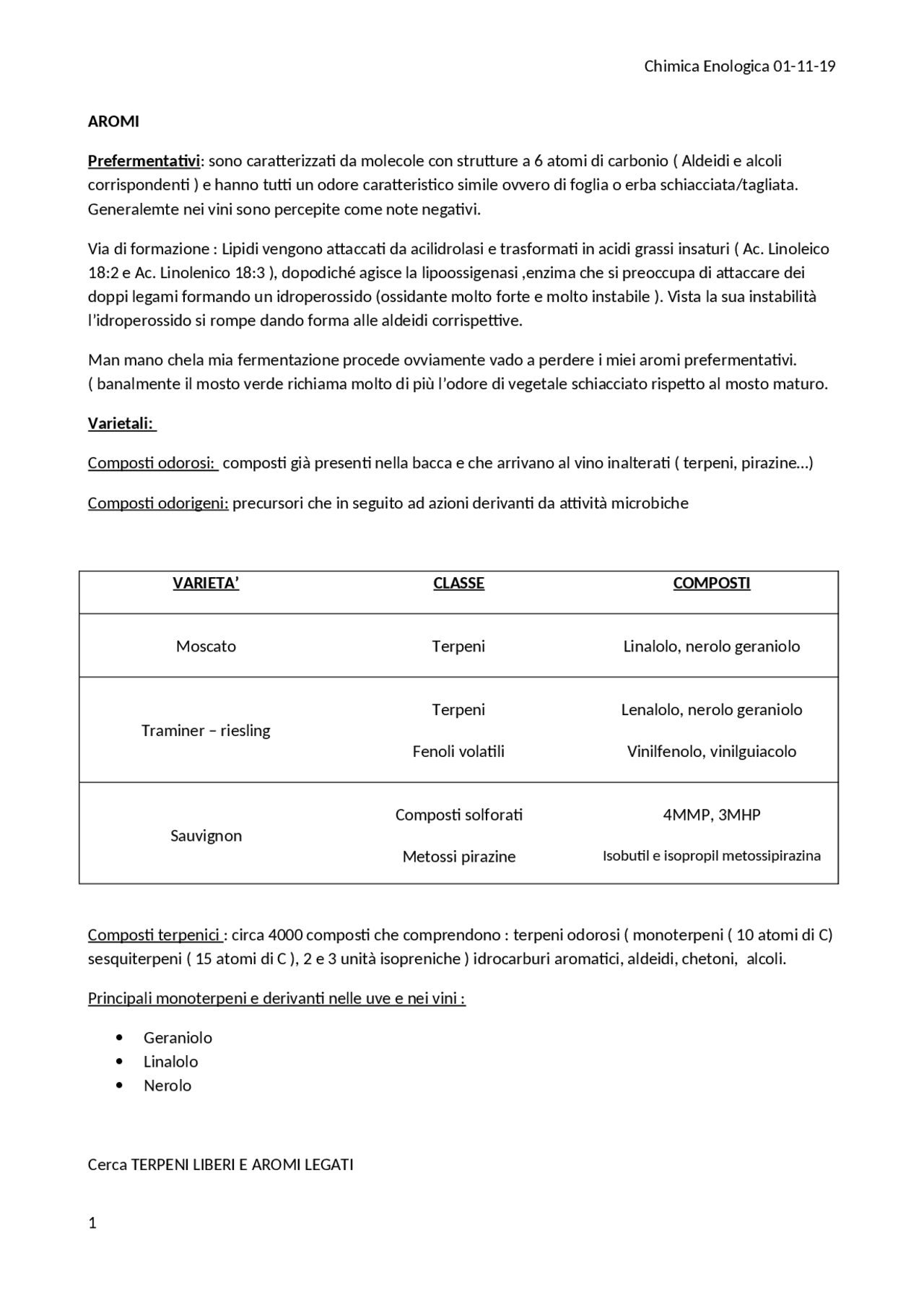 Appunti Chimica Enologica Docsity