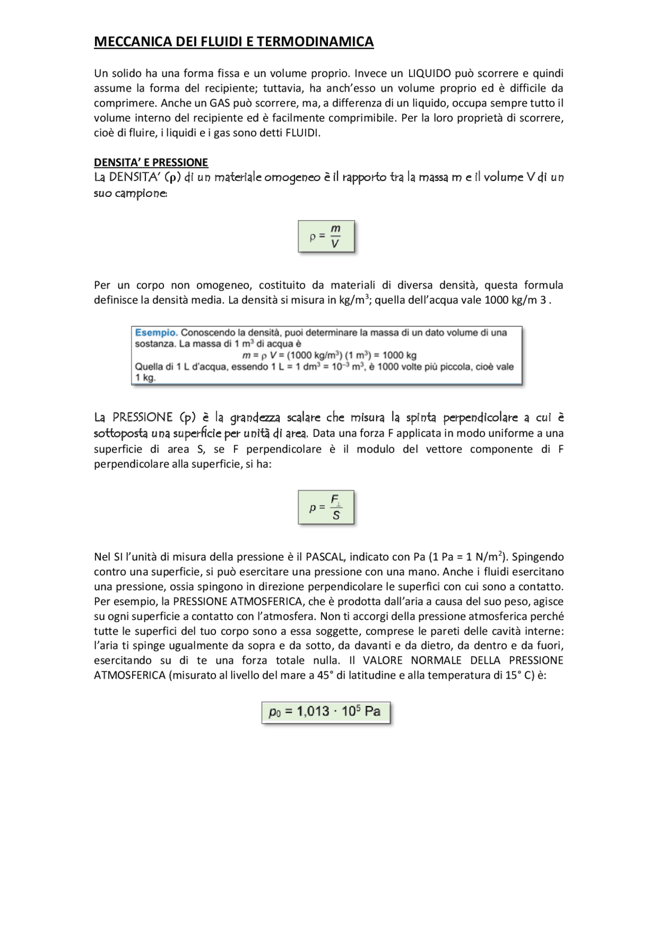 Fisica generale 1: meccanica dei fluidi e termodinamica - Docsity